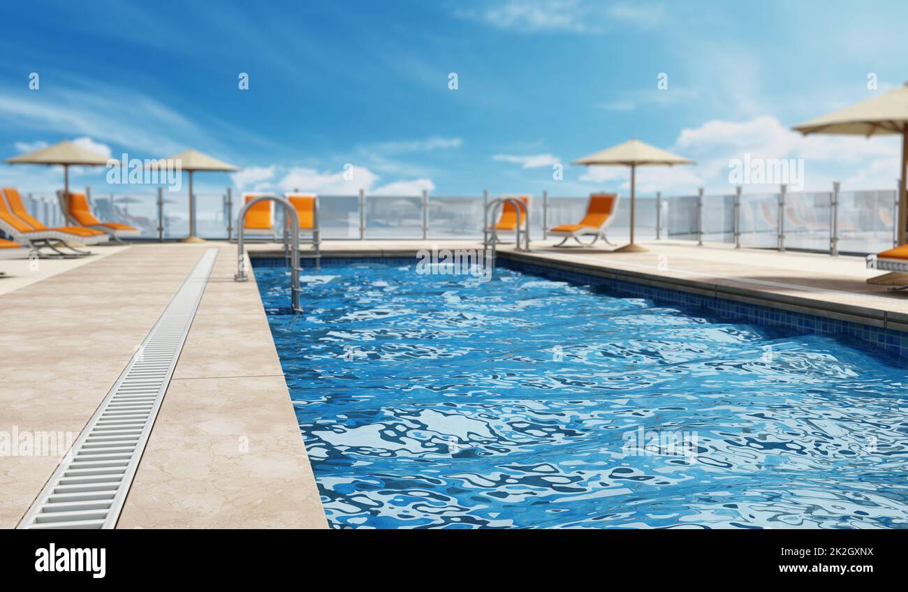 Swimming pool built on the rooftop of a building Stock Photo - Alamy