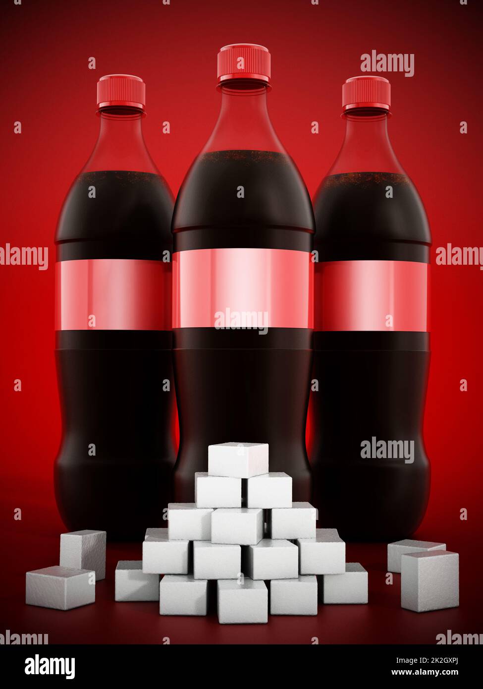 Cola bottles with lots of sugar cubes Stock Photo - Alamy