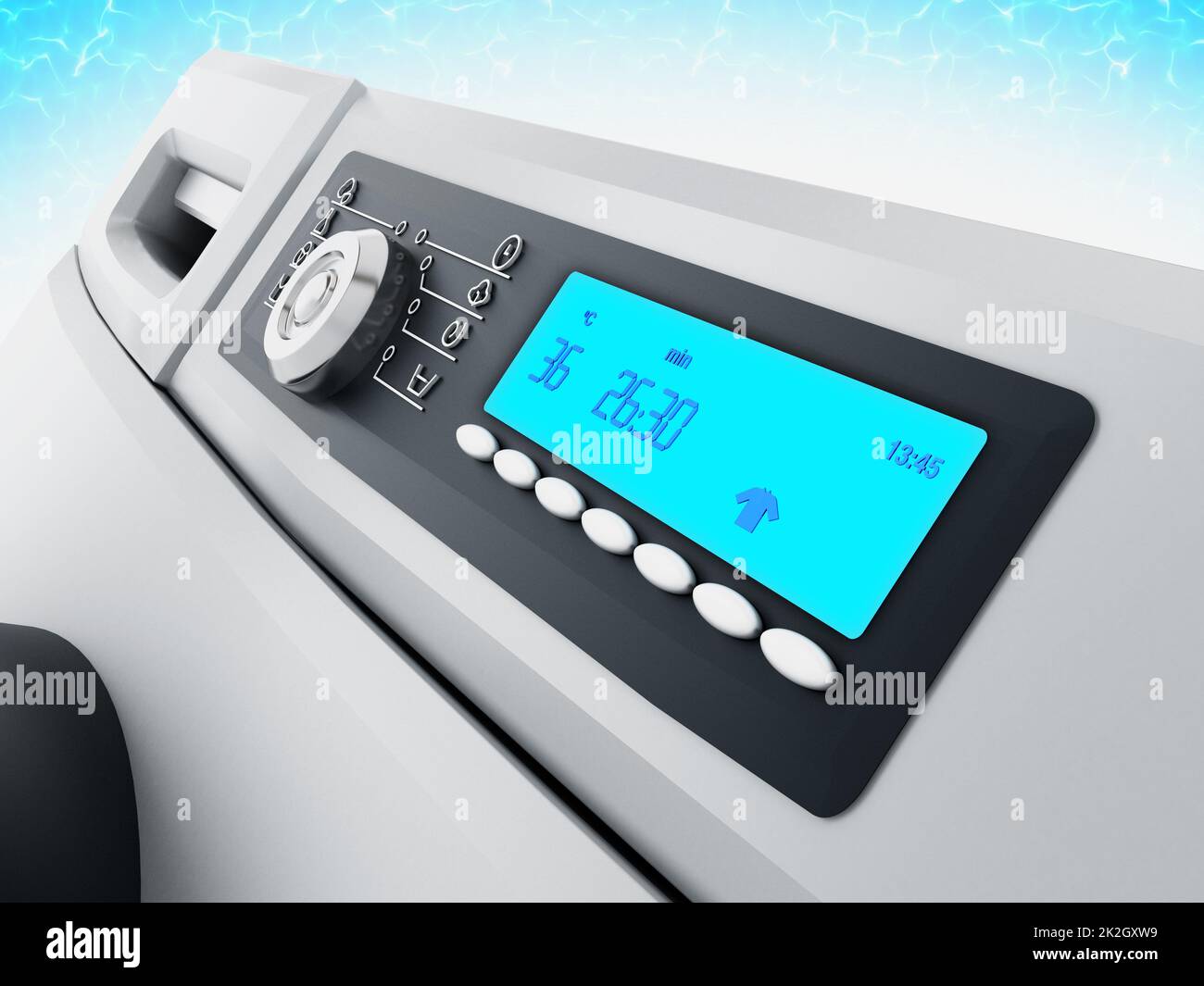 Washing machine front panel with LCD display Stock Photo - Alamy