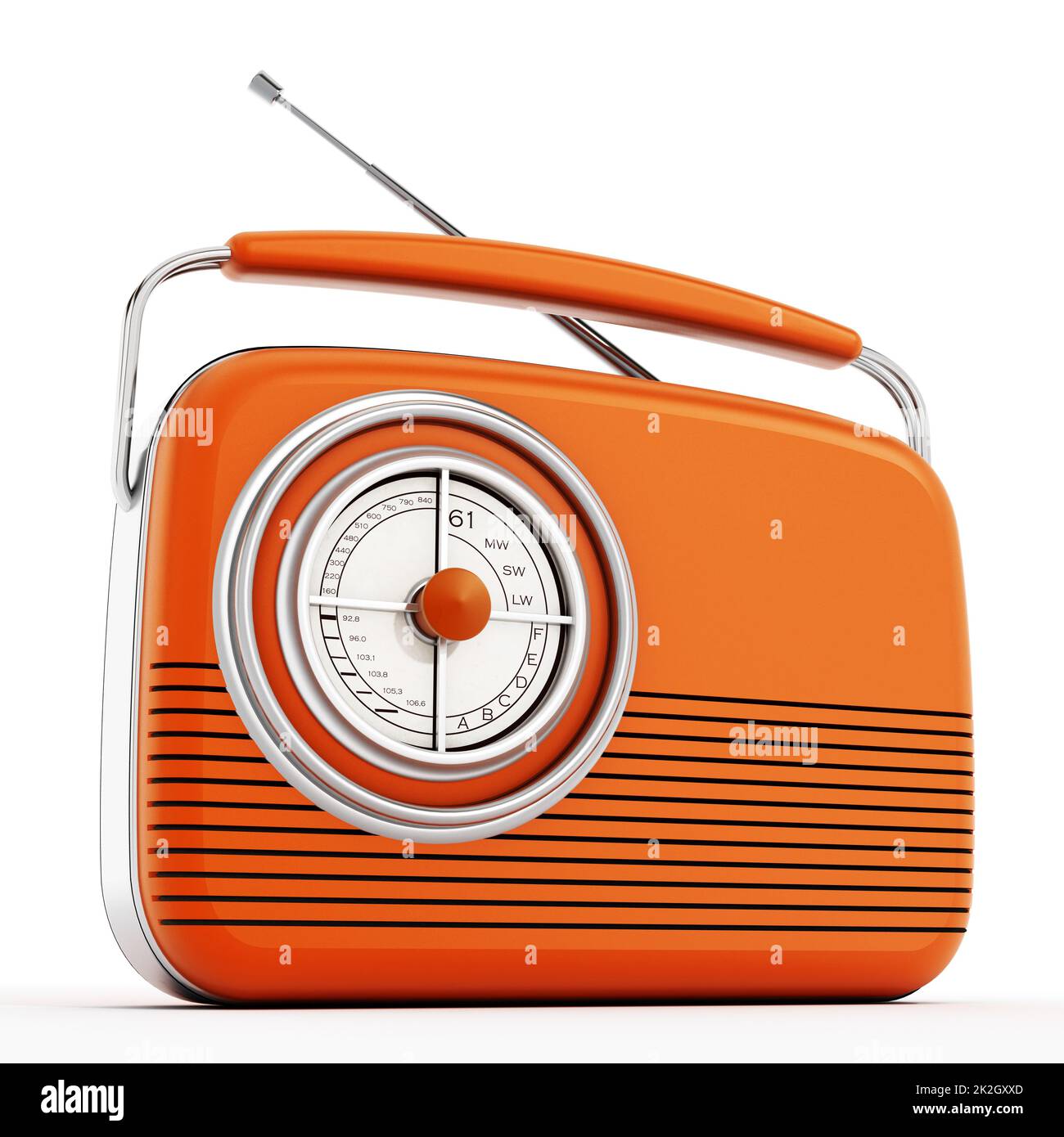 Orange vintage radio Stock Photo - Alamy
