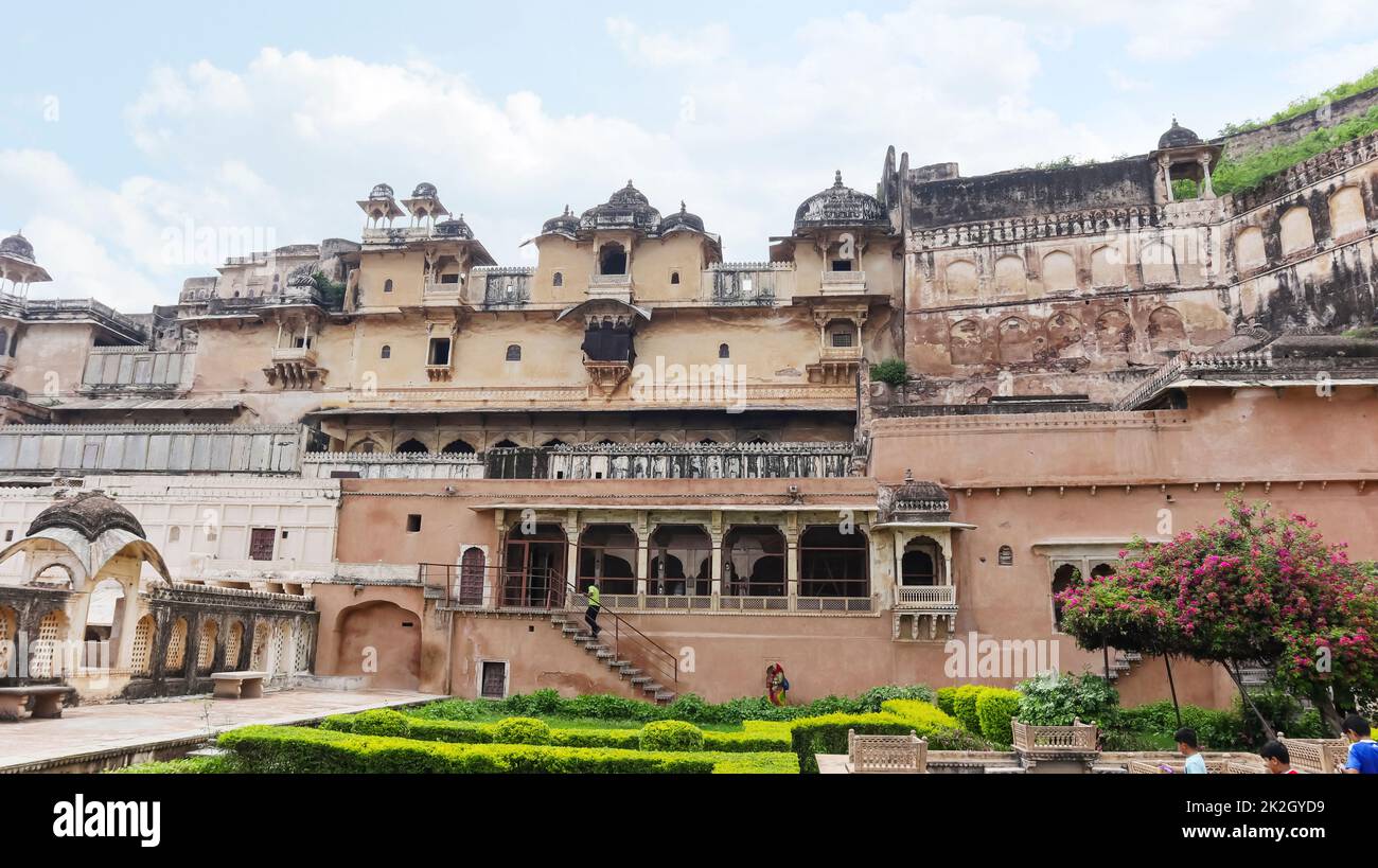 INDIA, RAJASTHAN, BUNDI, July 2022, Tourist at Garden and ruined Palace ...