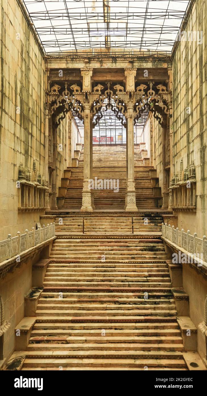 Stairs of Raniji ki Baori or Queens Stepwell, Bundi, Rajasthan, India ...
