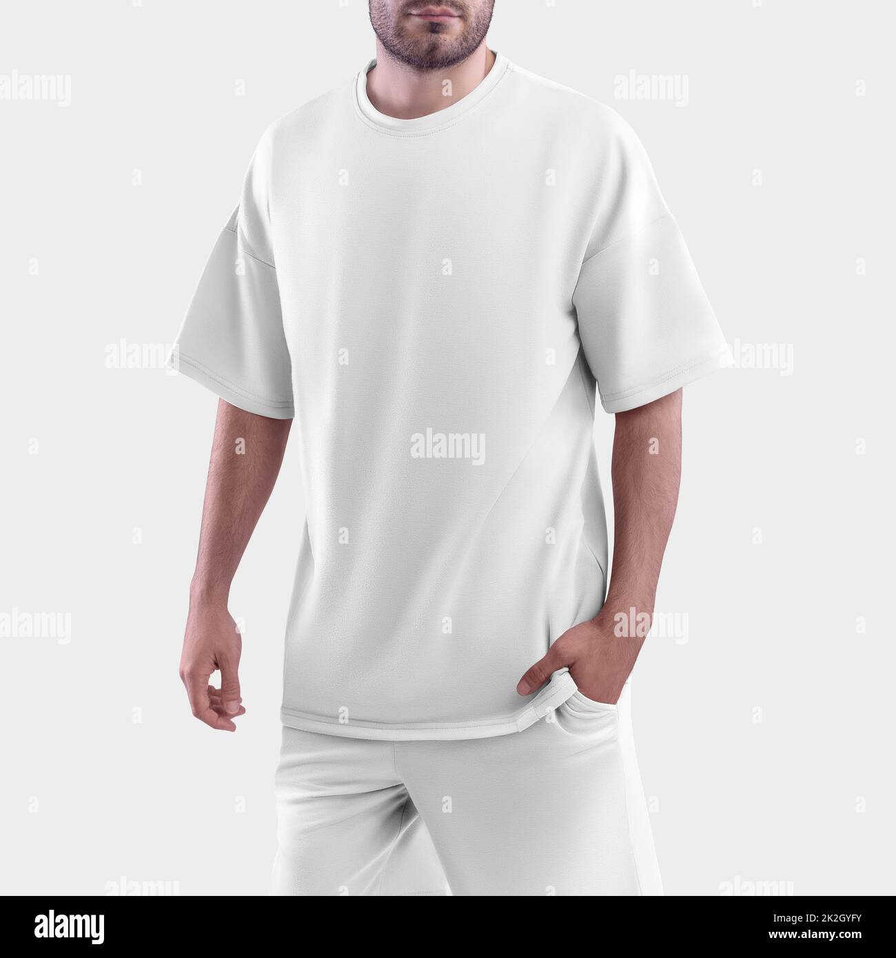Isolated mockup of oversized men's t-shirt for design, print, pattern ...