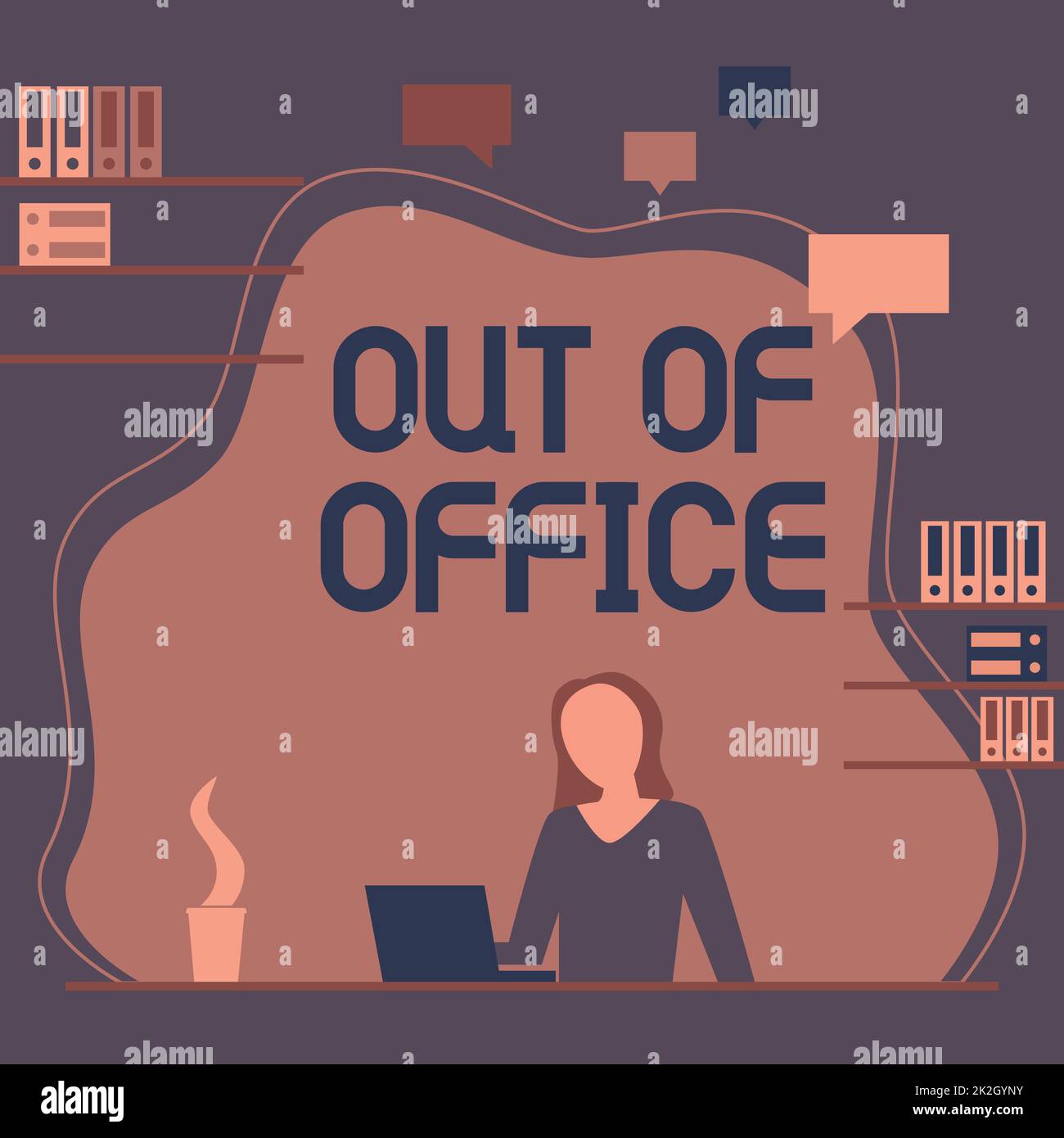 Hand writing sign Out Of Office. Business idea Outside the job Nobody ...