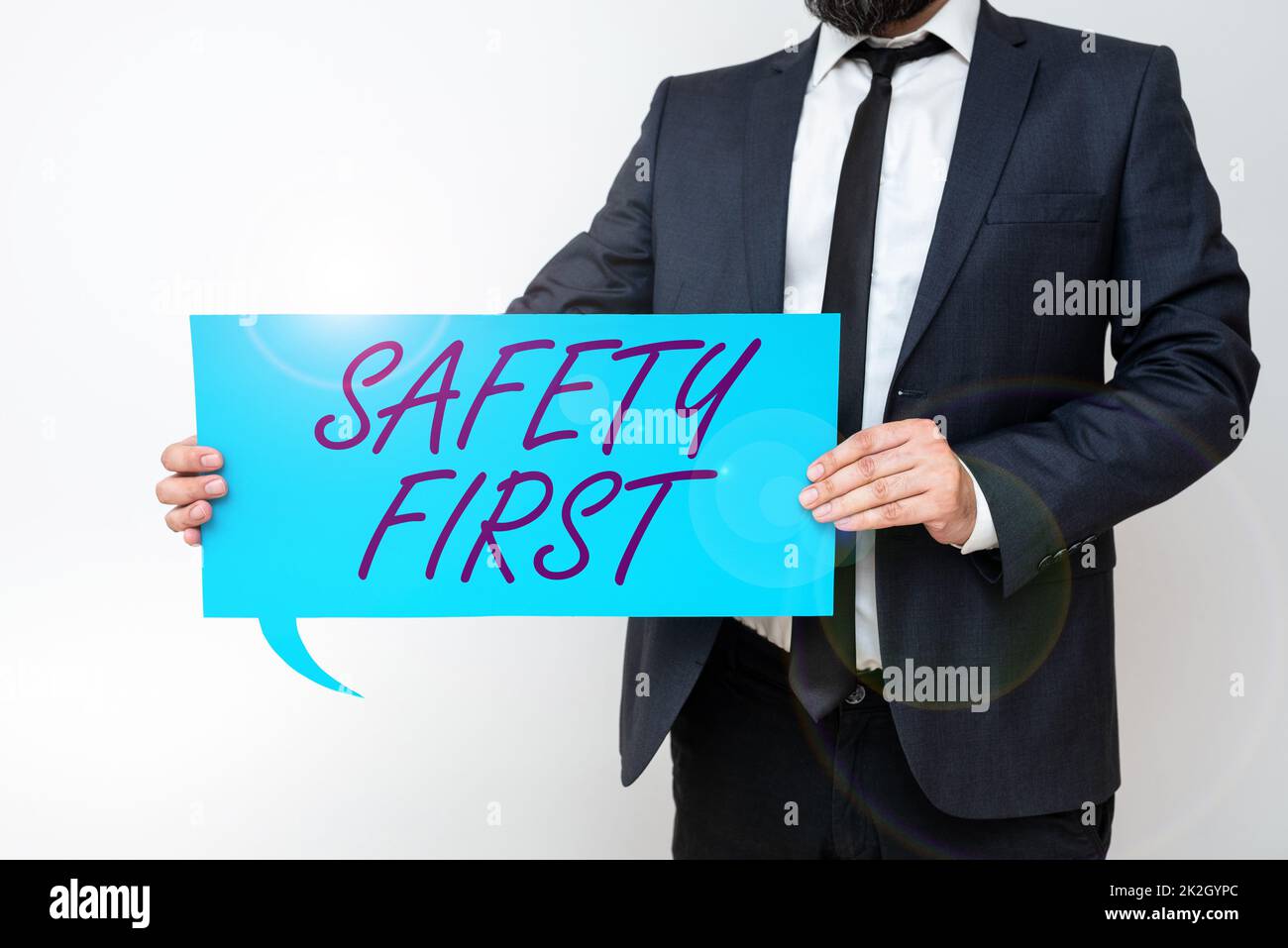Conceptual caption Safety First. Business concept Avoid any unnecessary ...
