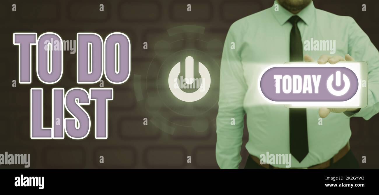 Sign displaying To Do List. Word for A structure that usualy made in ...