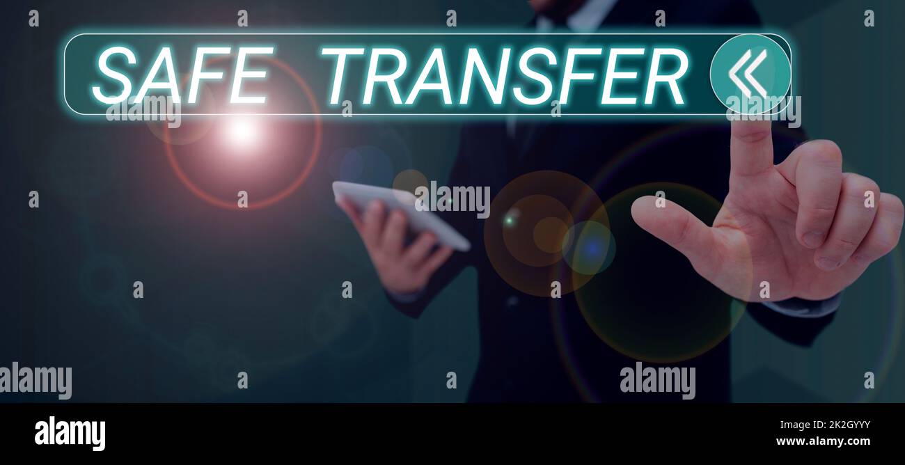 Conceptual caption Safe Transfer. Business idea Wire Transfers ...