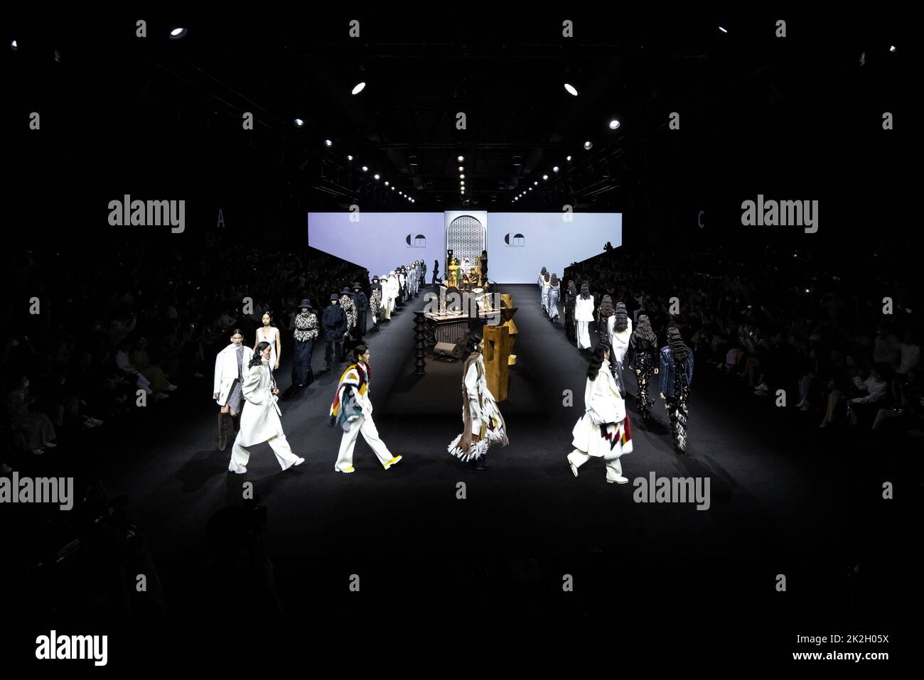 SHANGHAI, CHINA - SEPTEMBER 22, 2022 - Models walk the runway during ...