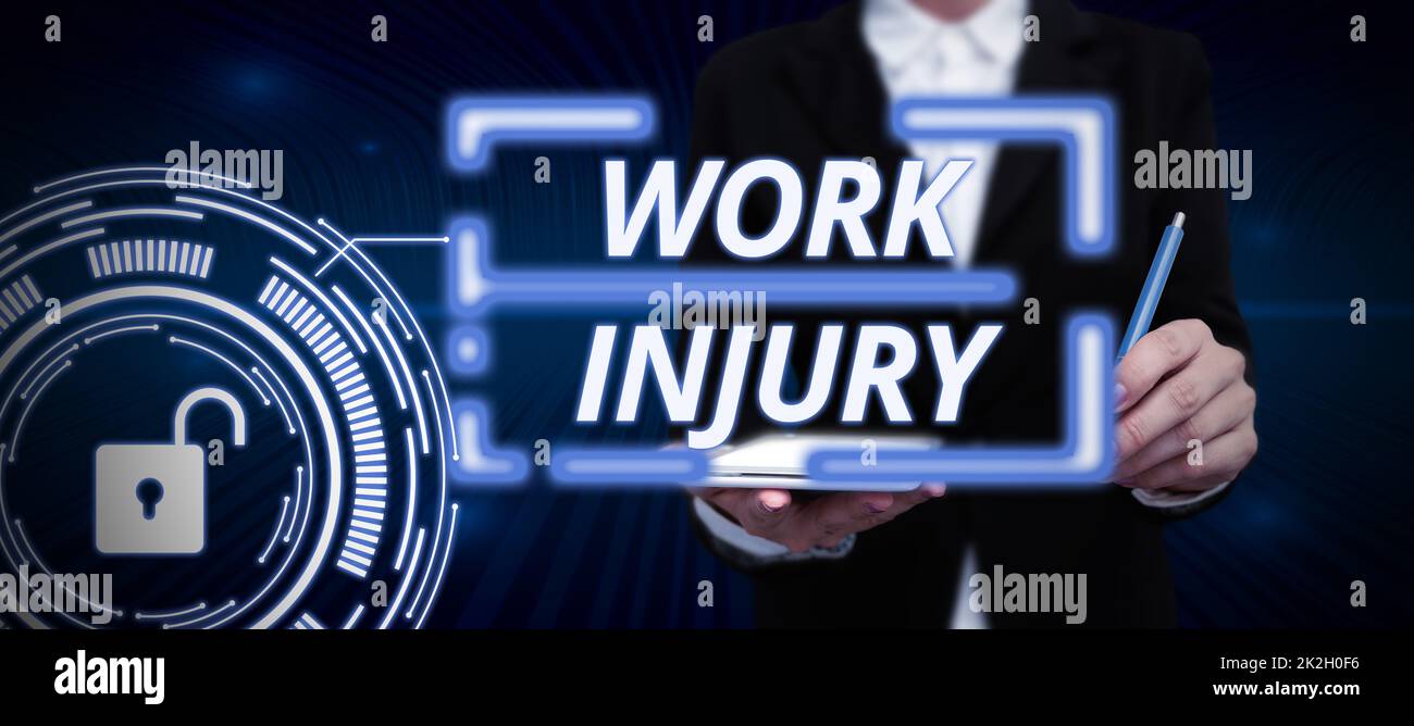Handwriting text Work Injury. Business approach Accident in job Danger ...