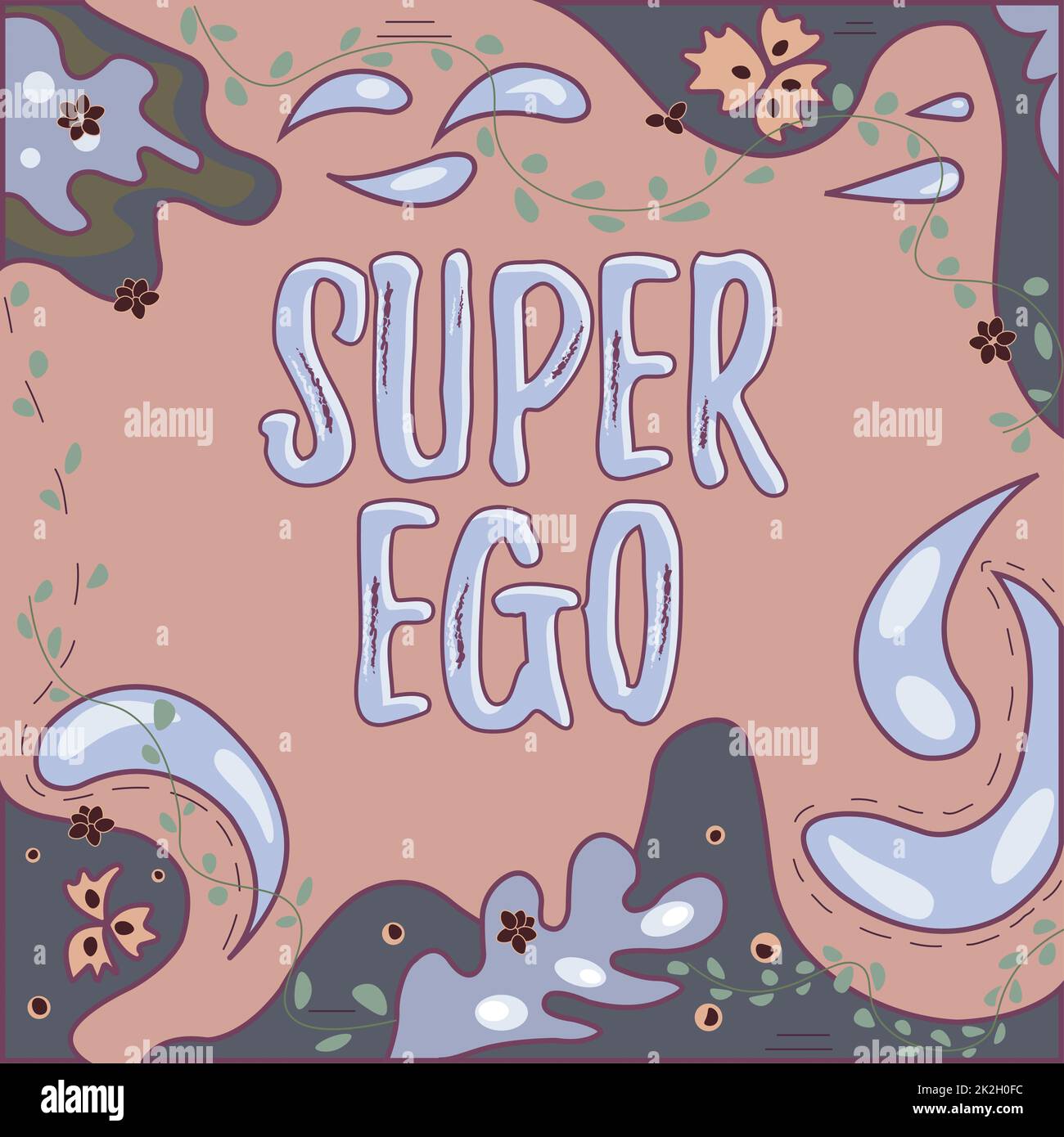 Hand writing sign Super Ego. Word Written on The I or self of any ...