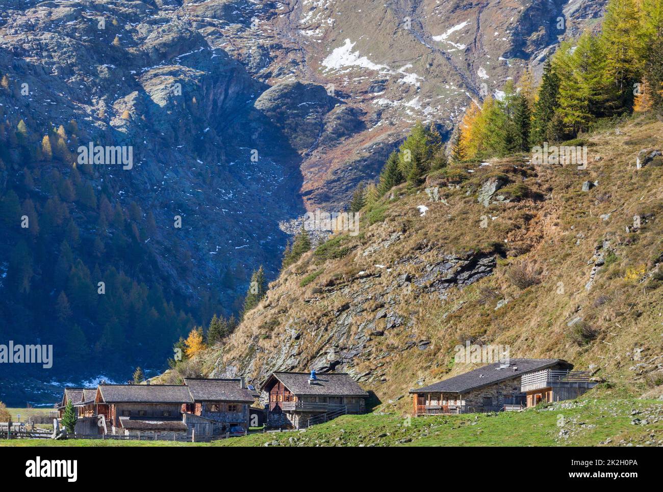 Old alp village in the mountain Stock Photo - Alamy