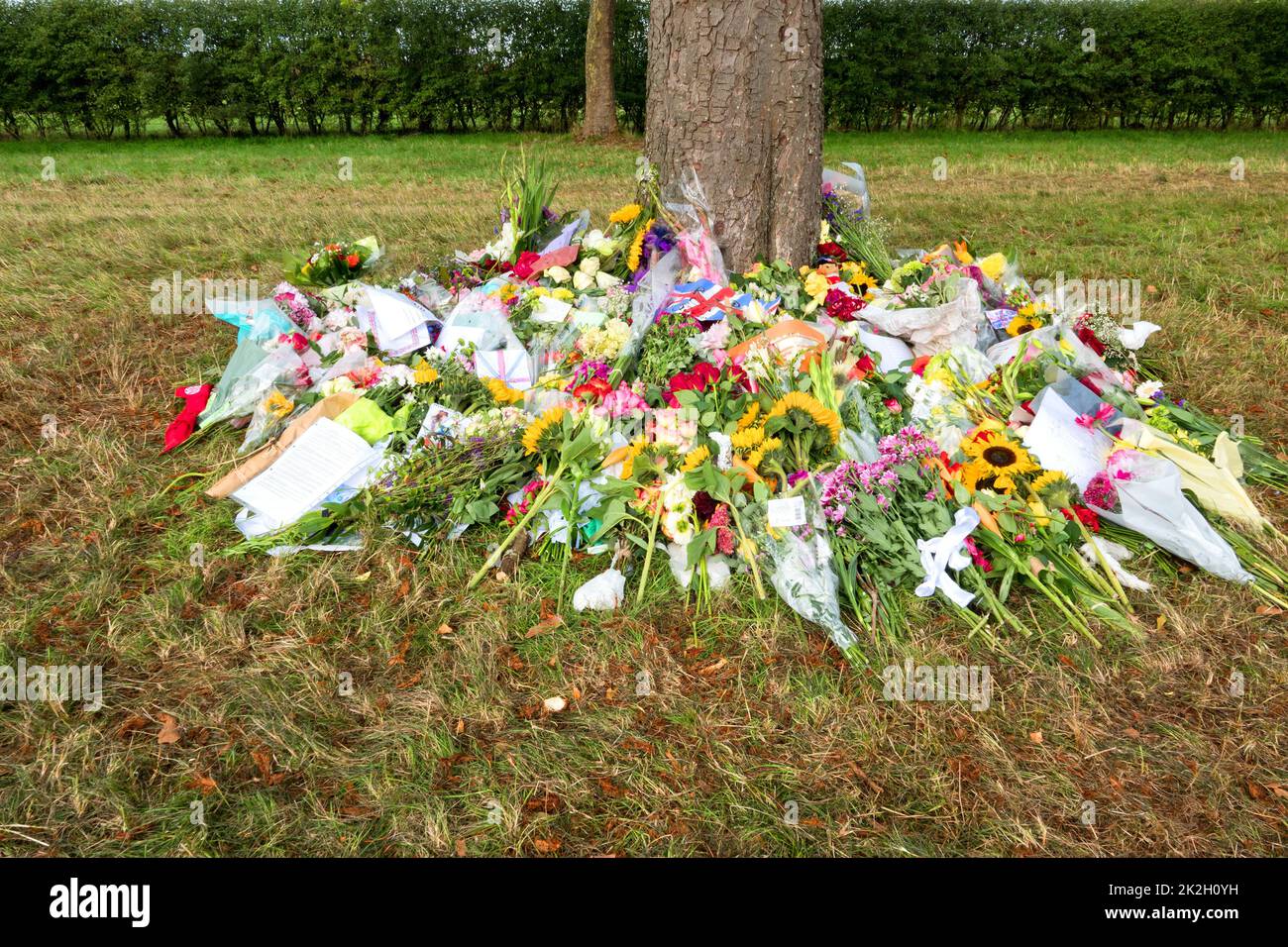 Floral tributes laid at Windsor Castle on the death of Elizabeth II ...
