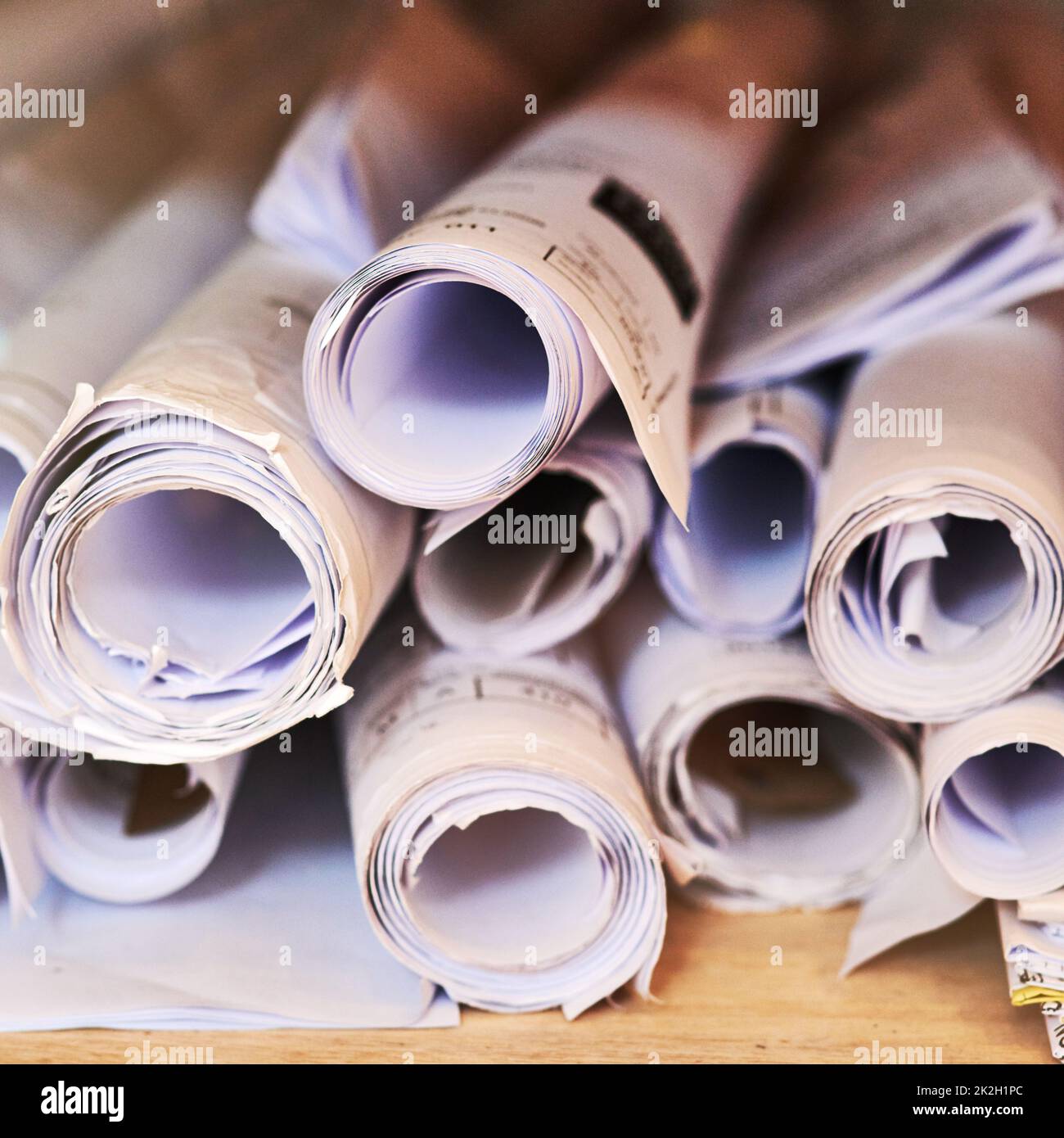 Rolled blueprints stacked hi-res stock photography and images - Alamy