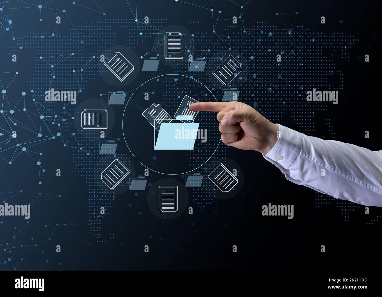 Concept Of Document Flow In The Company The Transition To Paperless Technology Electronic