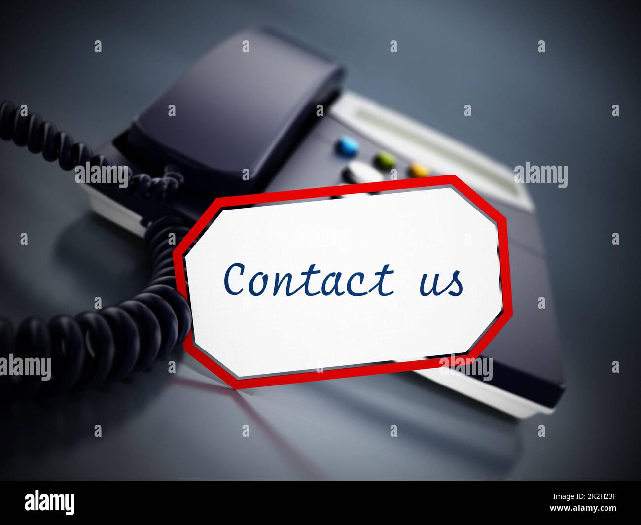 Contact us note Stock Photo - Alamy