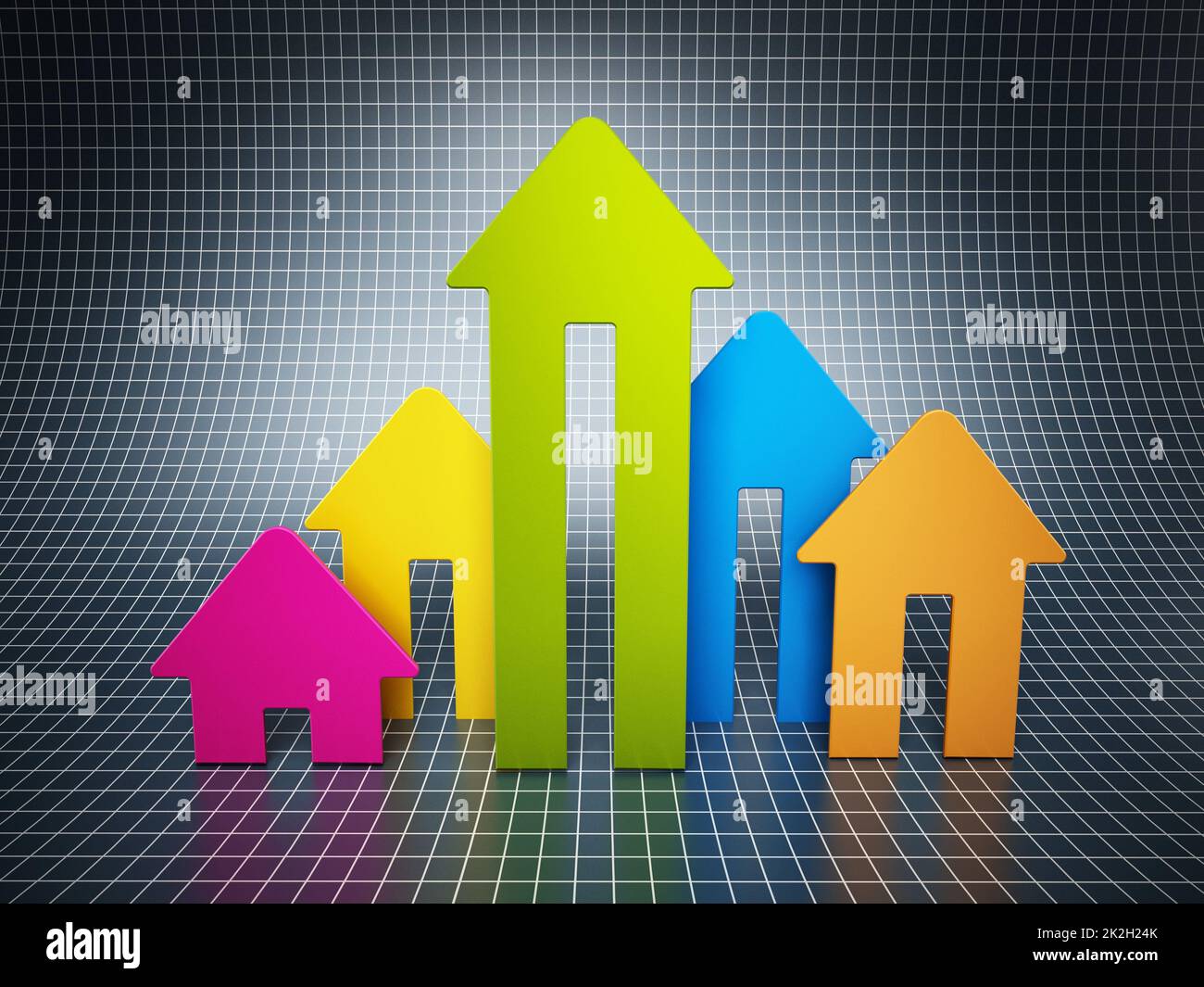 Rising house prices chart Stock Photo - Alamy