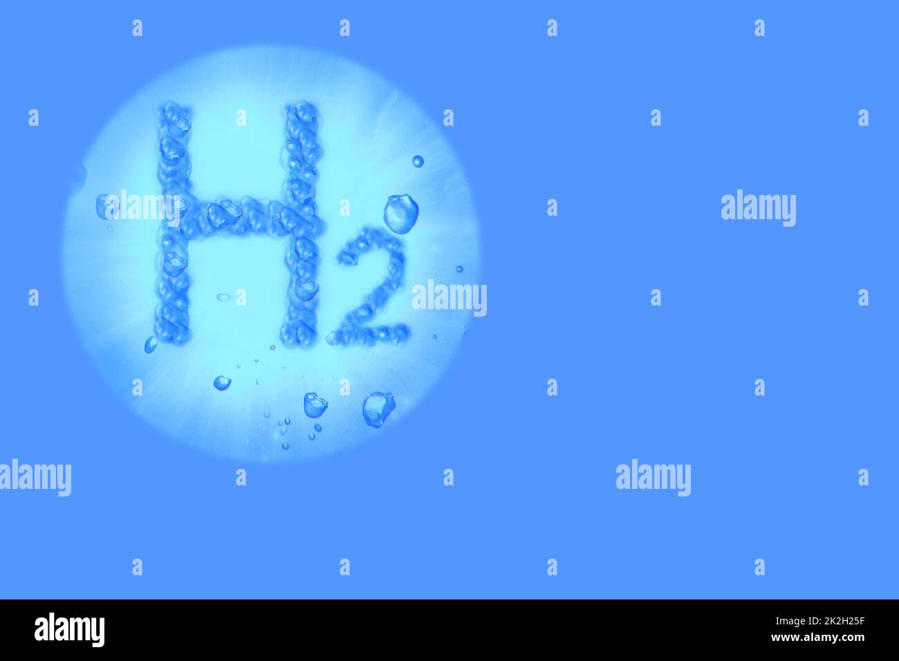 h2 letters with bubbles hydrogen green energy of the future with blue ...