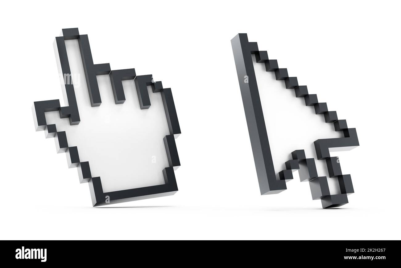 Cursor arrow hand pointer Cut Out Stock Images & Pictures - Alamy