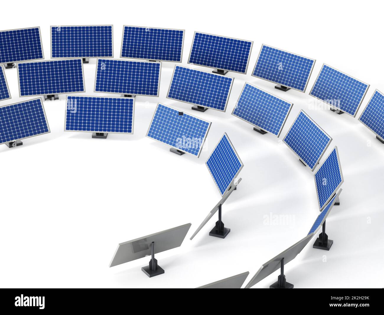 Solar panels arranged in circular formation Stock Photo - Alamy