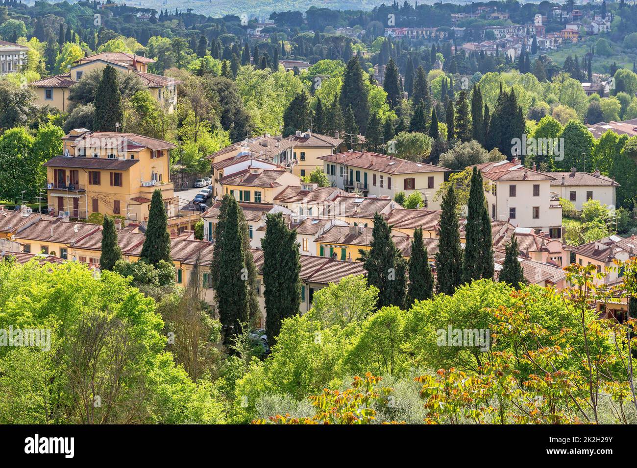 Italian village in forest landscape Stock Photo - Alamy