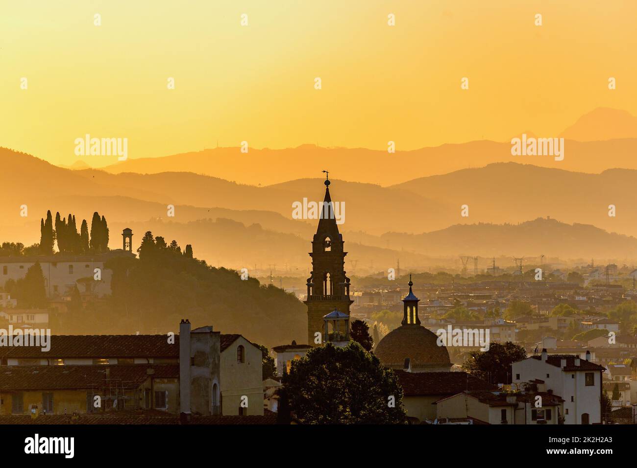 Sunset over florence in hi-res stock photography and images - Alamy