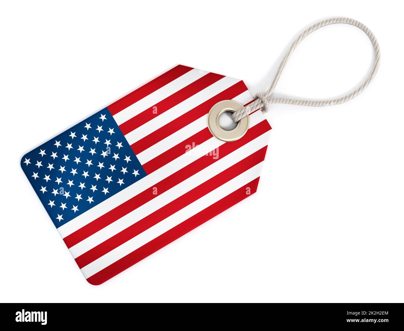 USA flag on isolated tag Stock Photo - Alamy