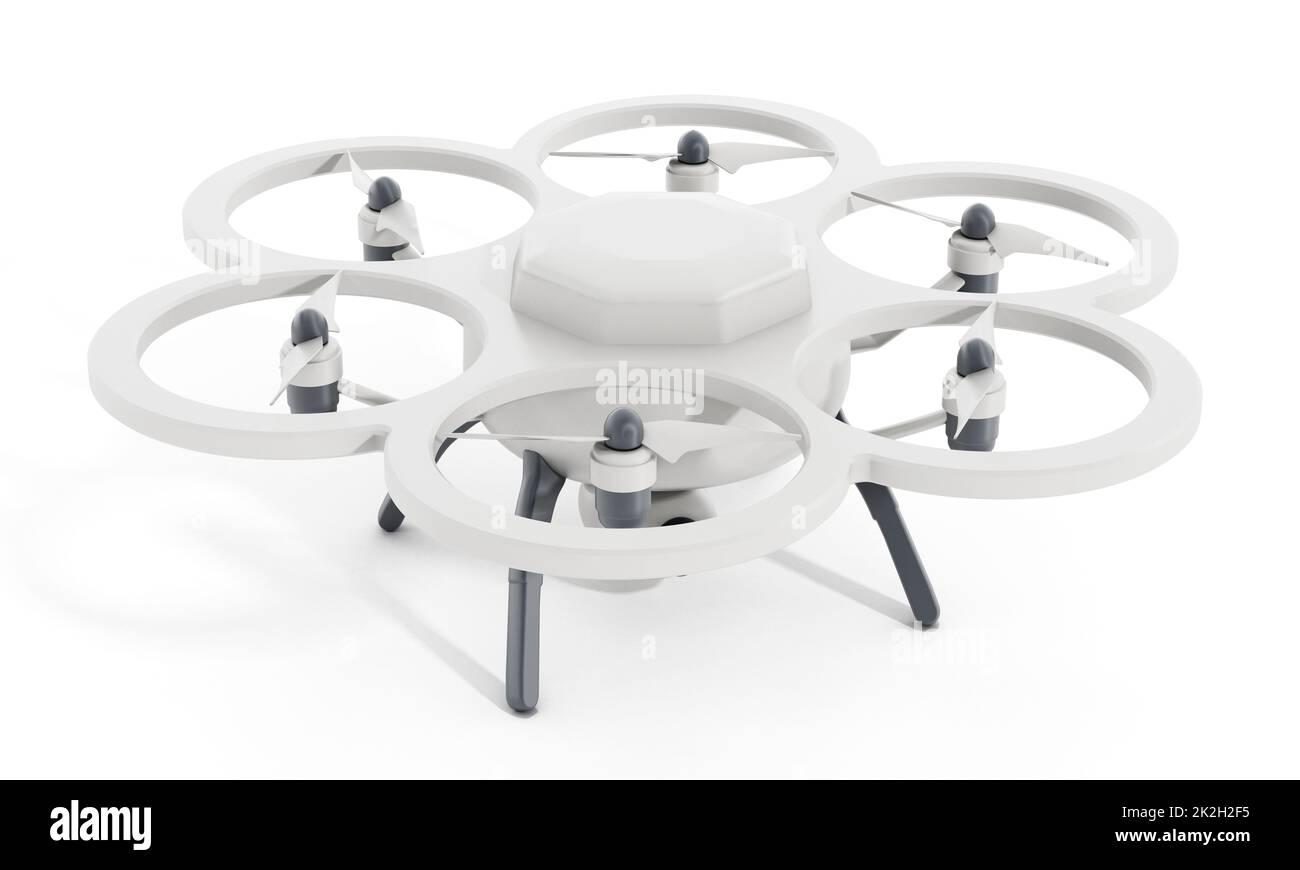 Drone with six propellers Stock Photo - Alamy
