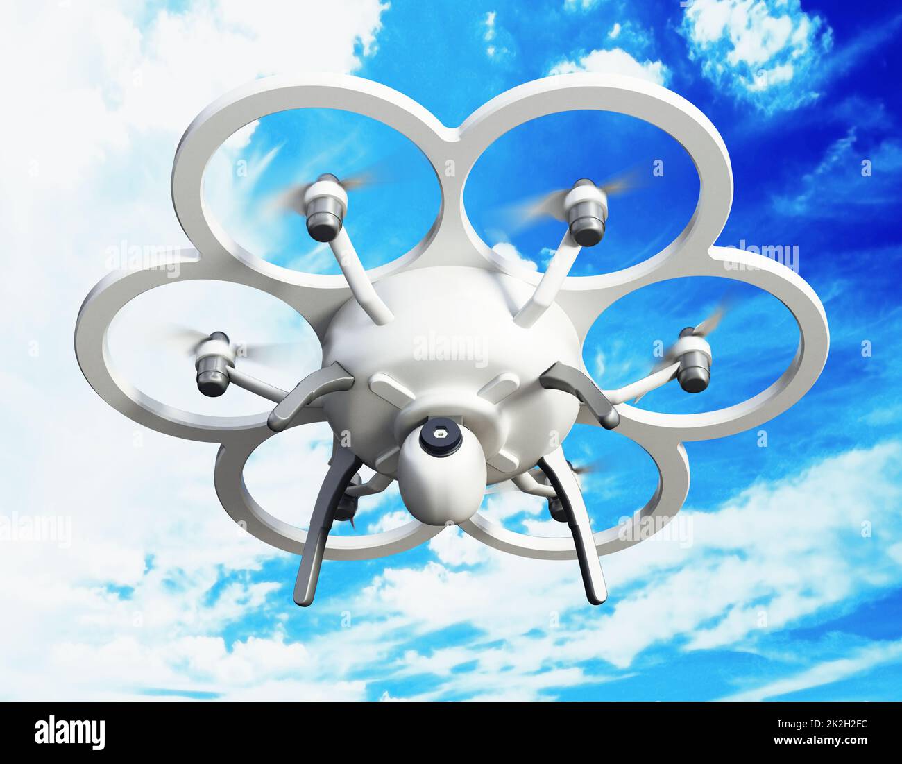 Drone with six propellers Stock Photo - Alamy