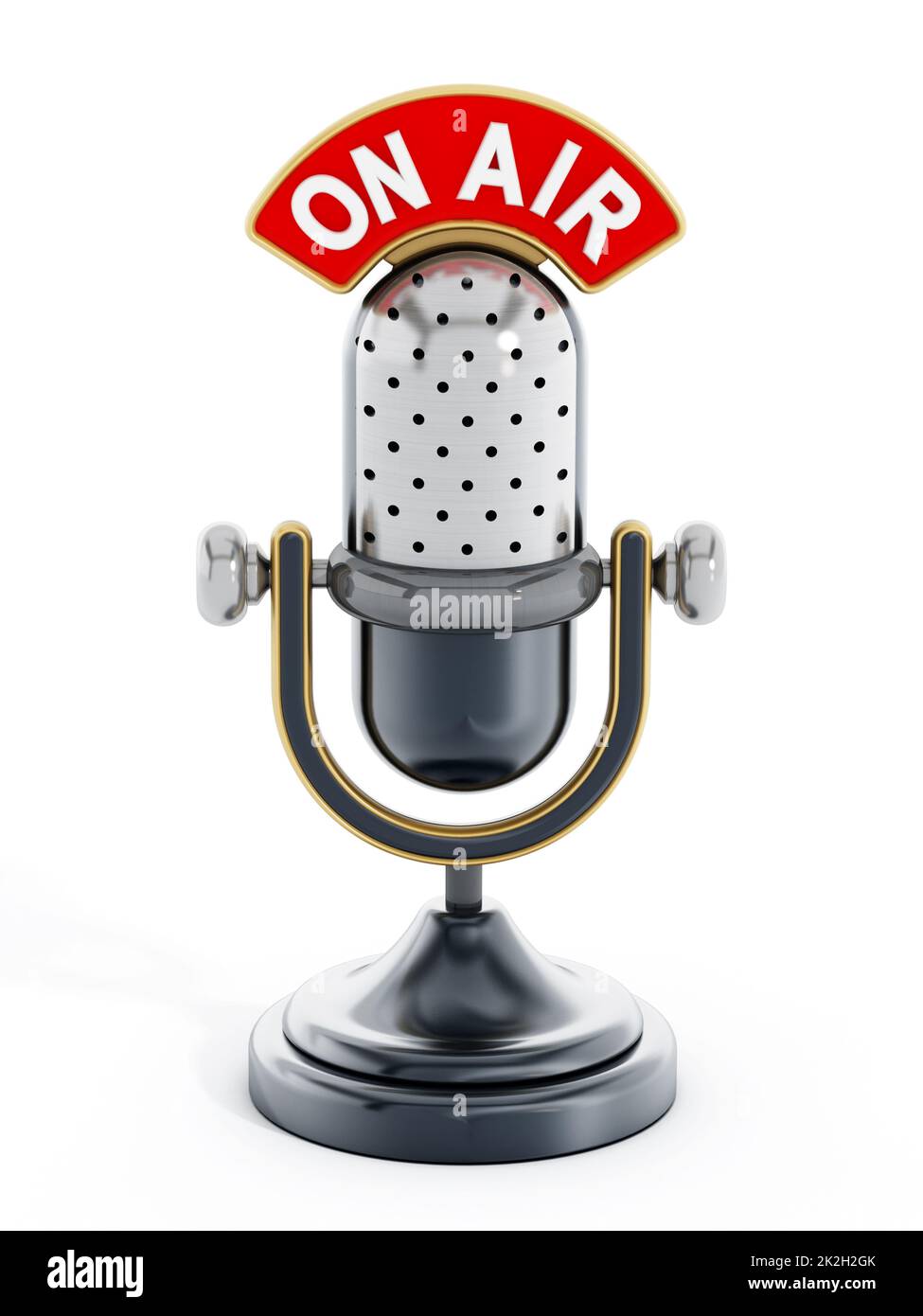 Vintage microphone with on air text Stock Photo - Alamy