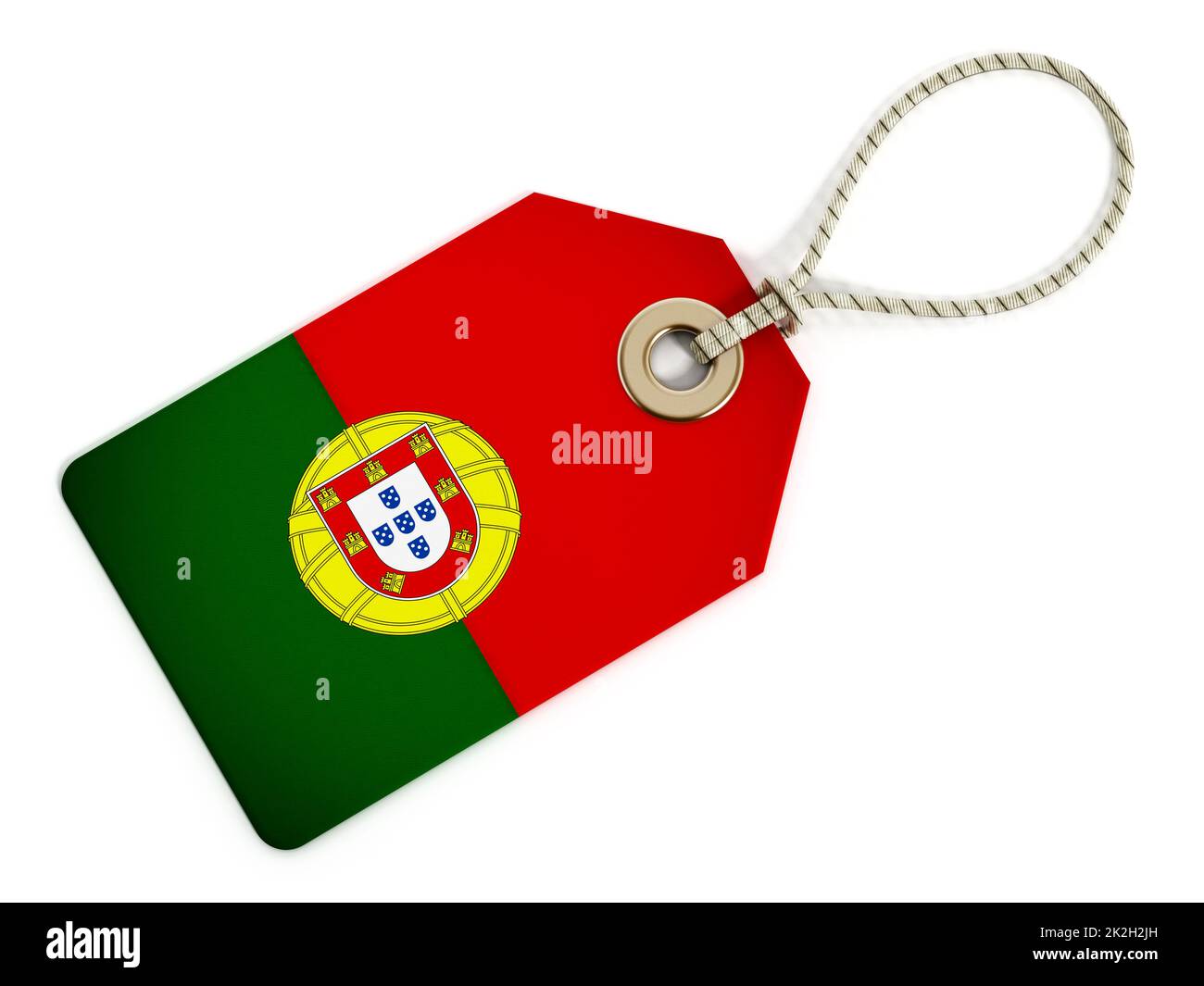 Portugal flag on isolated tag Stock Photo - Alamy