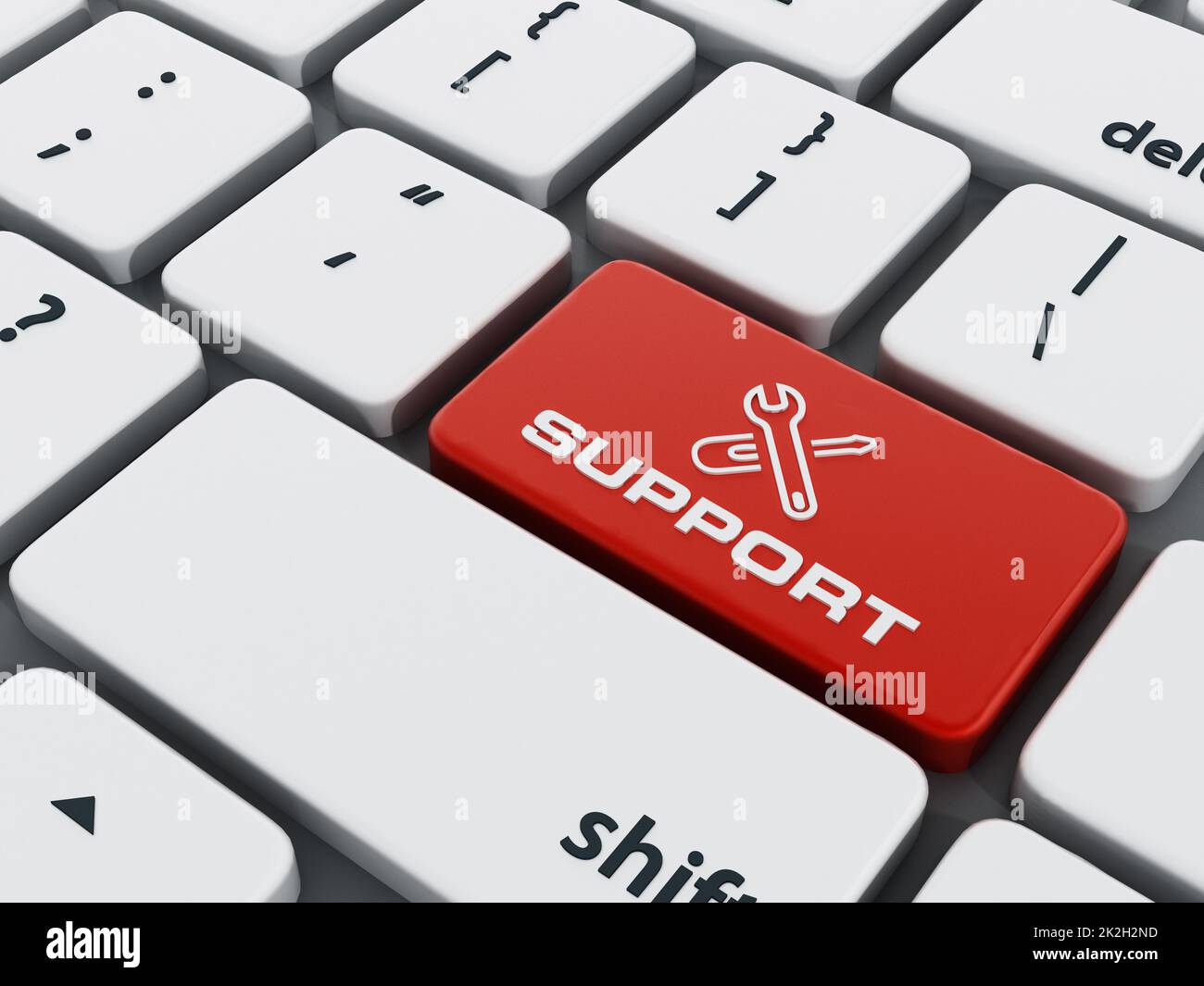 Red support key on keyboard Stock Photo - Alamy