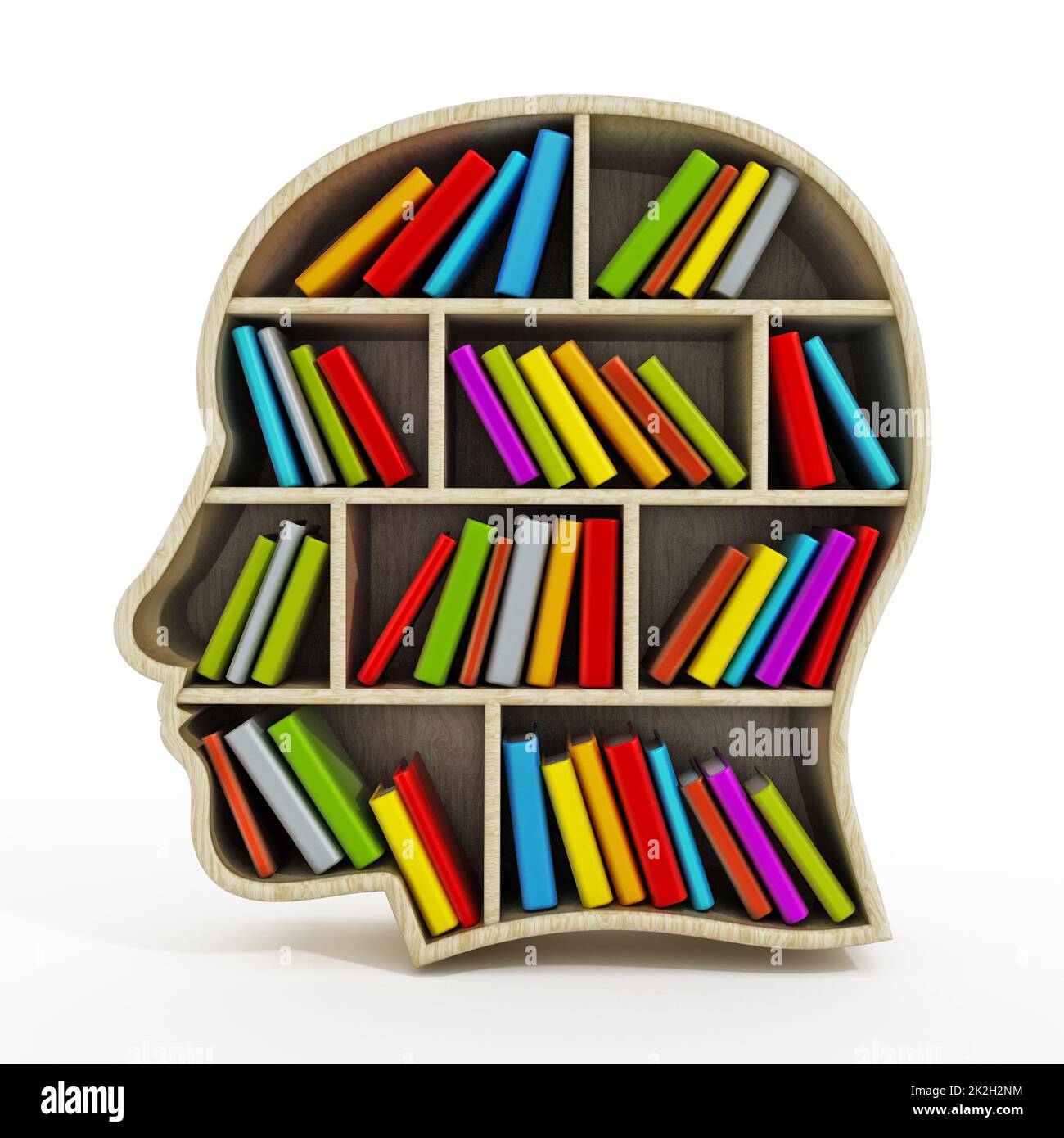 Books inside head shaped bookshelf Stock Photo - Alamy