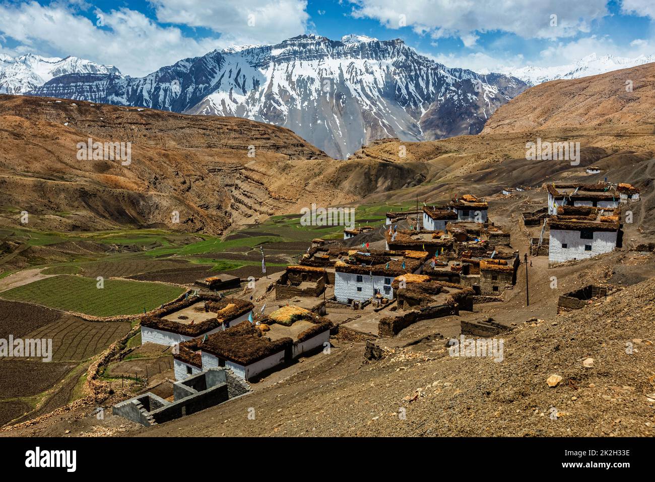 Comic village in Himalayas Stock Photo - Alamy