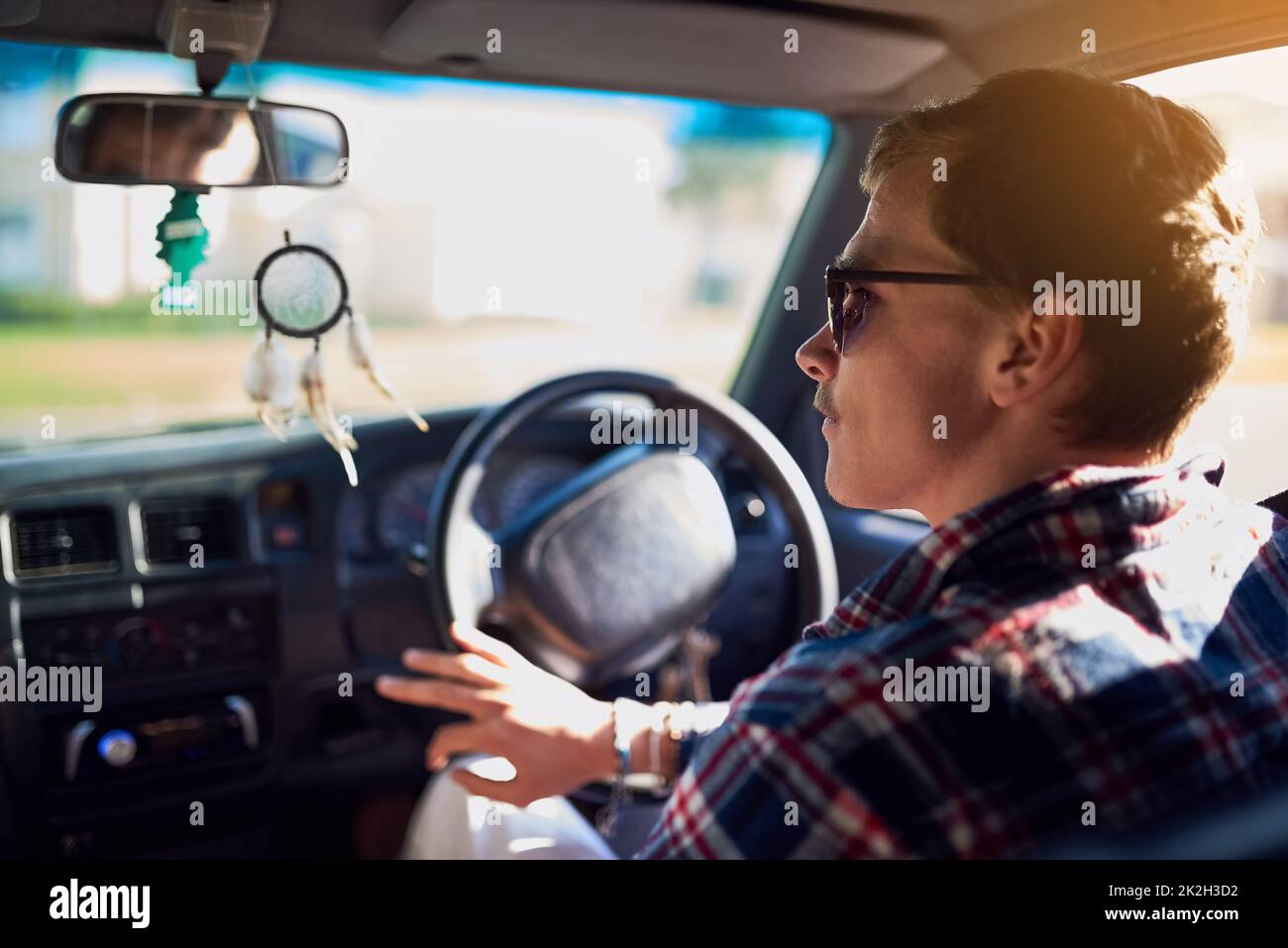 Man car driving road alone hi-res stock photography and images - Alamy