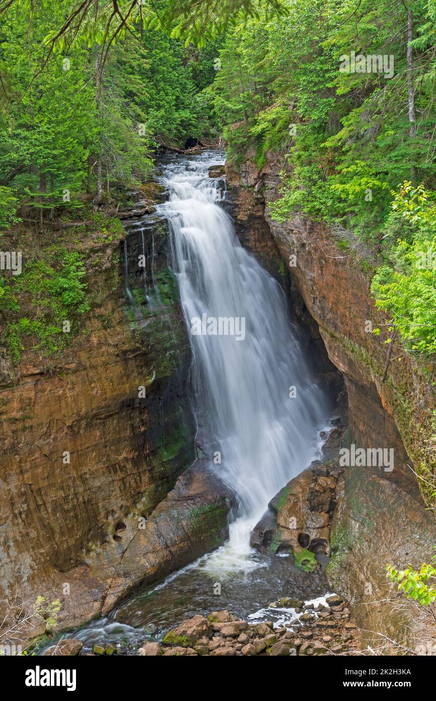 Secluded Waterfall in the North Woods Stock Photo - Alamy