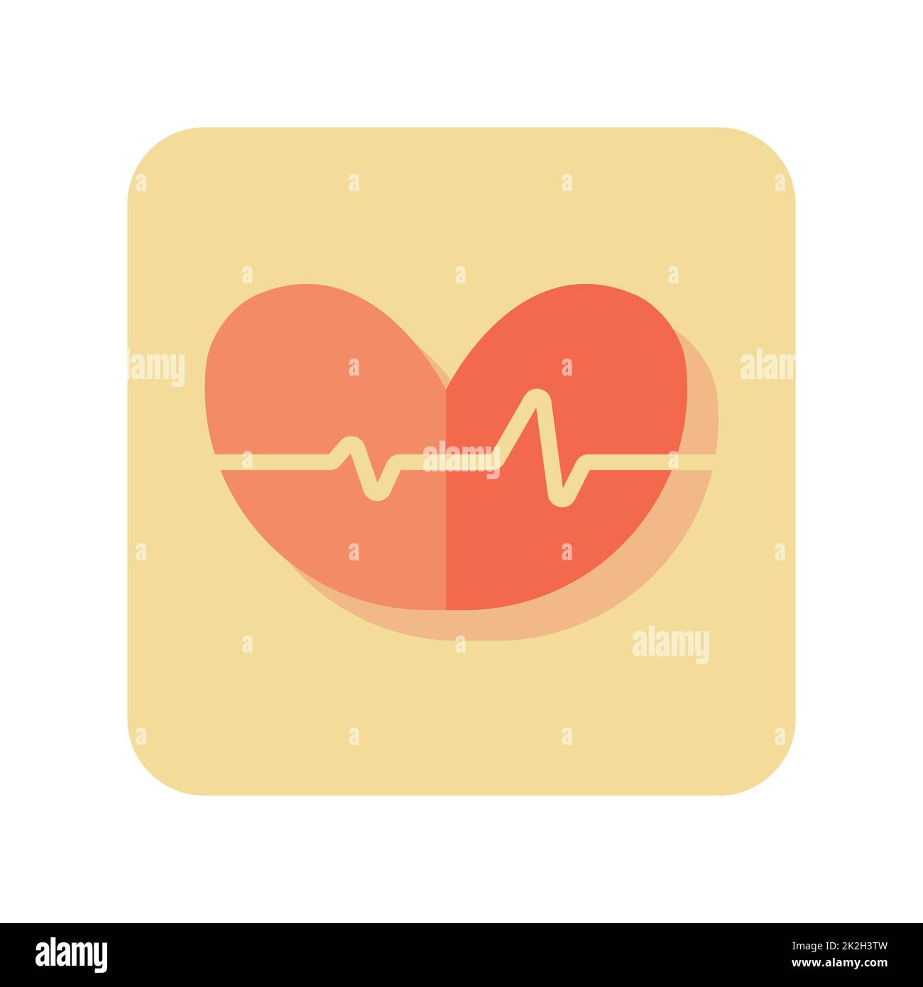 Abstract button heart pulse icon on white background - Vector Stock ...