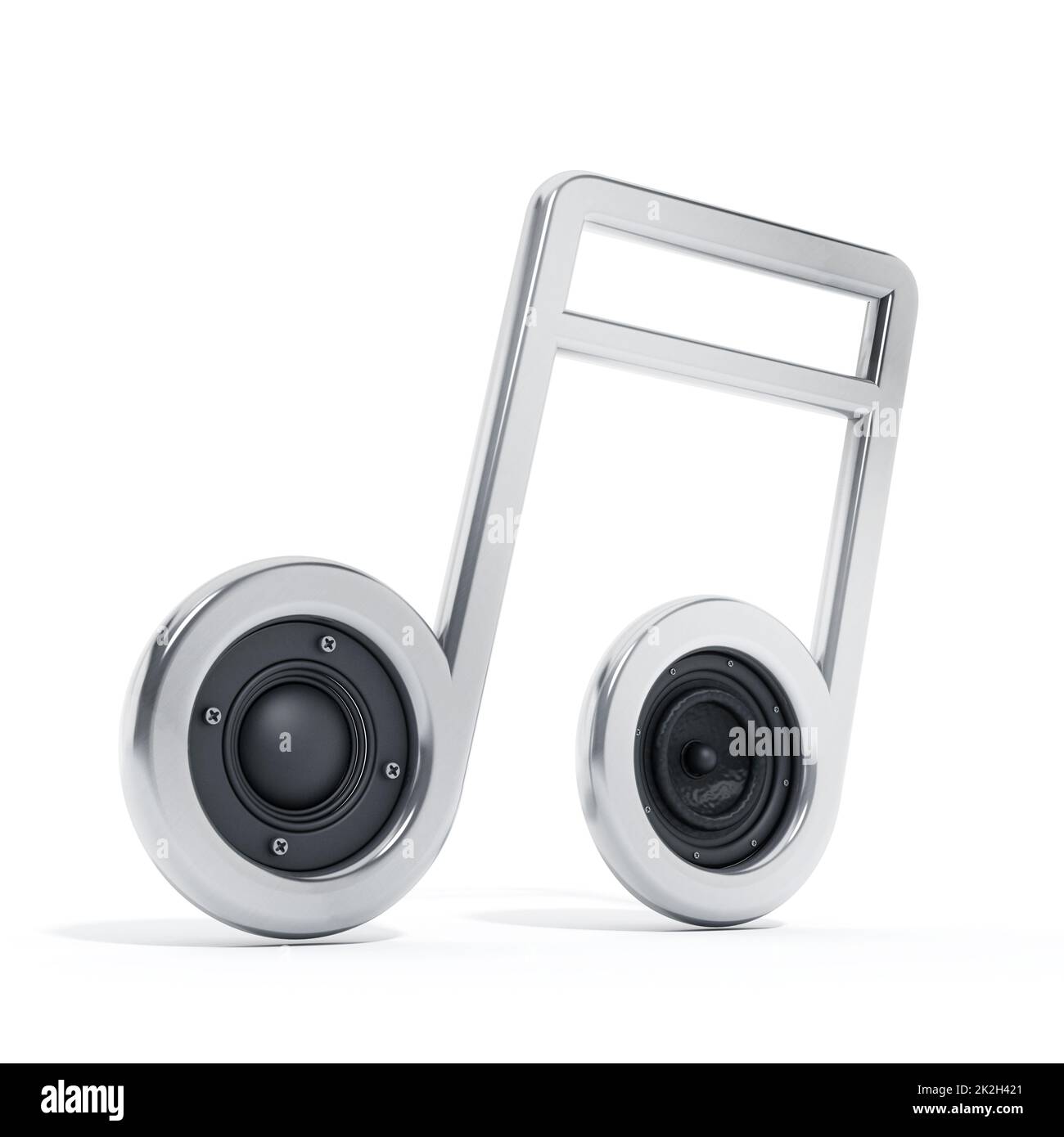 Musical note with speakers Stock Photo - Alamy