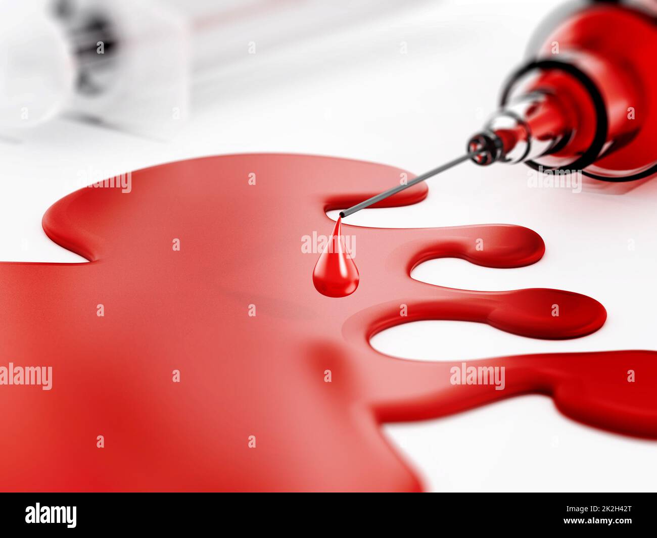 Blood and syringe Stock Photo - Alamy