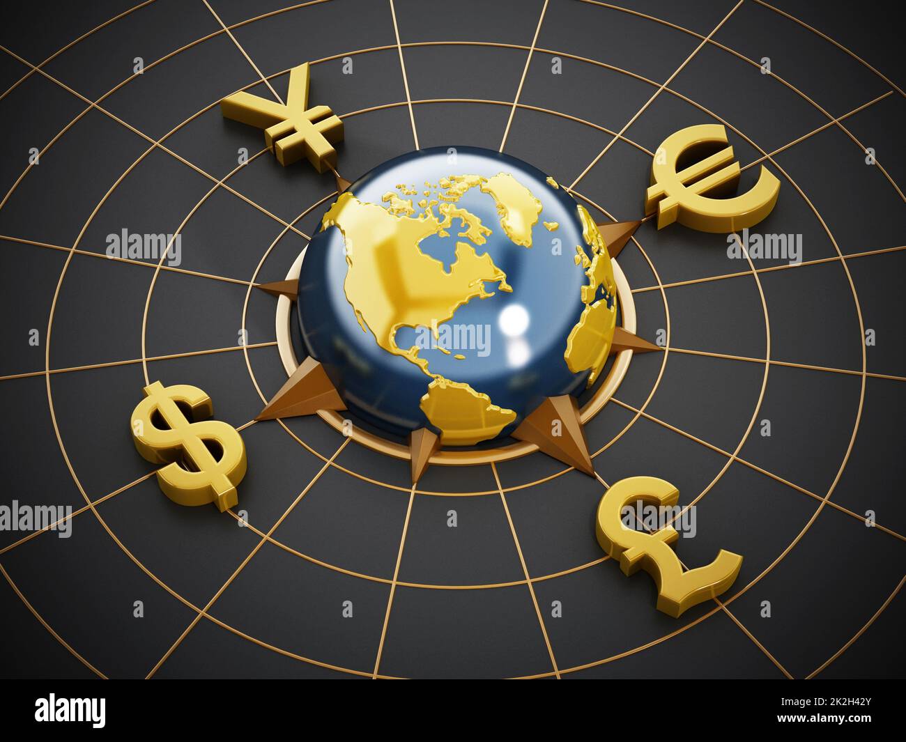 Euro, pound and dollar symbols globe hi-res stock photography and ...