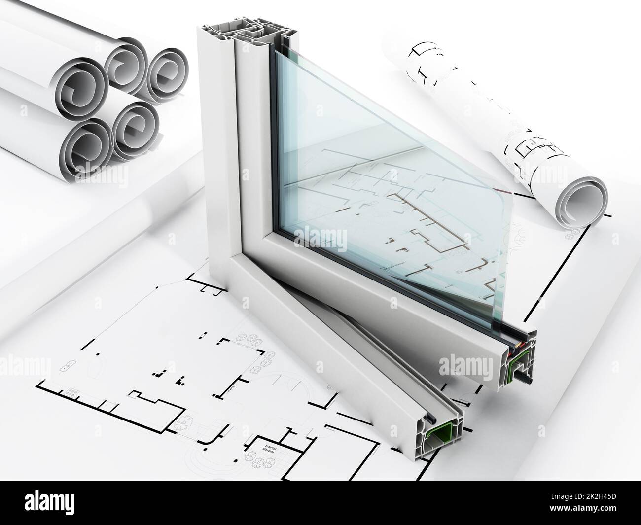PVC window detail Stock Photo - Alamy