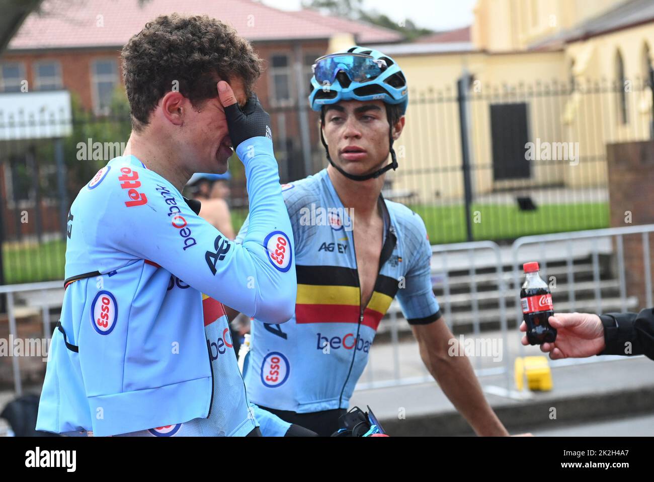 Belgian Alec Segaert and Belgian Dries De Pooter react after the U23 ...