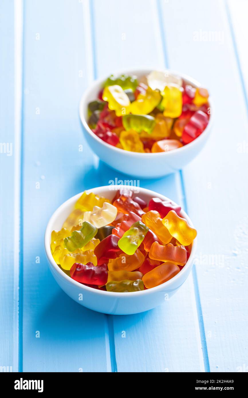 Jelly gummy bears candy. Colorful sweet confectionery Stock Photo - Alamy