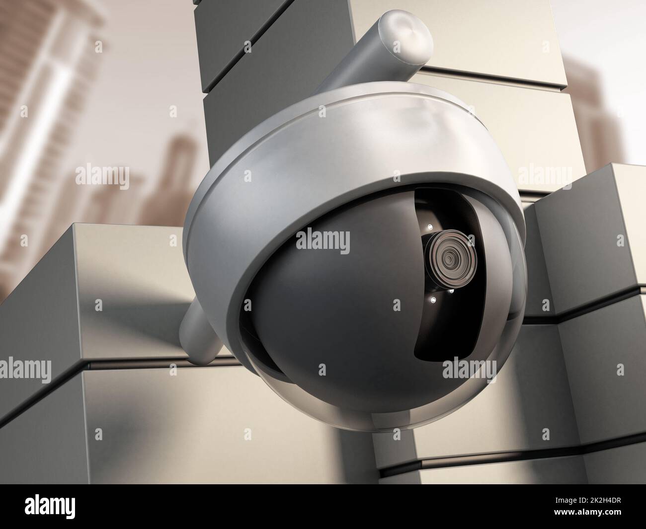 Dome camera hanging on the wall of office building Stock Photo - Alamy