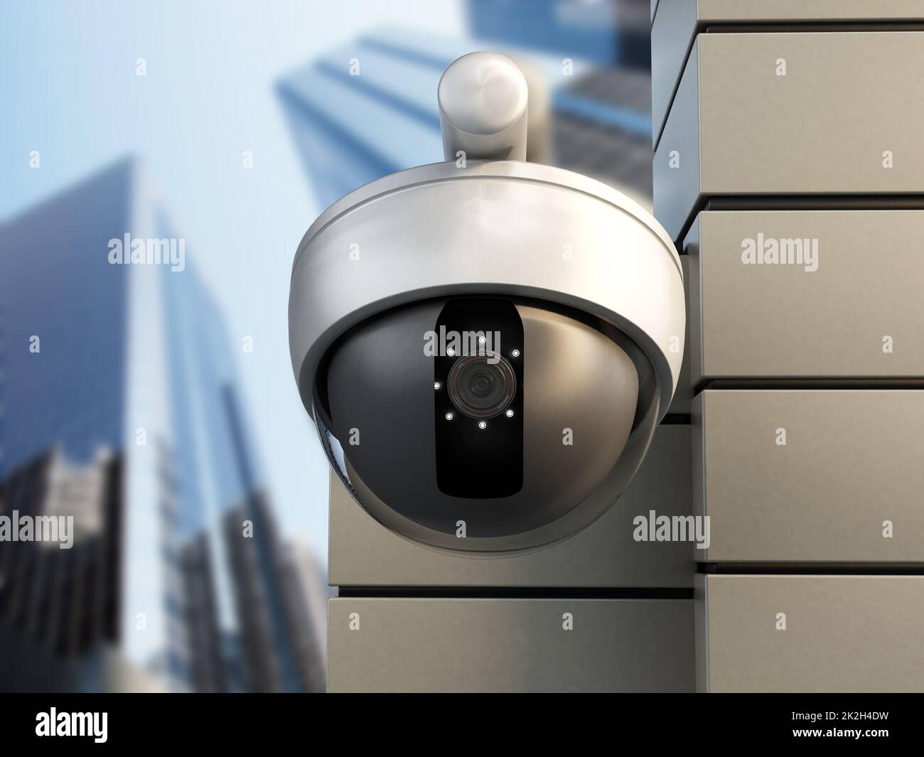 Dome camera hanging on the wall of office building Stock Photo - Alamy
