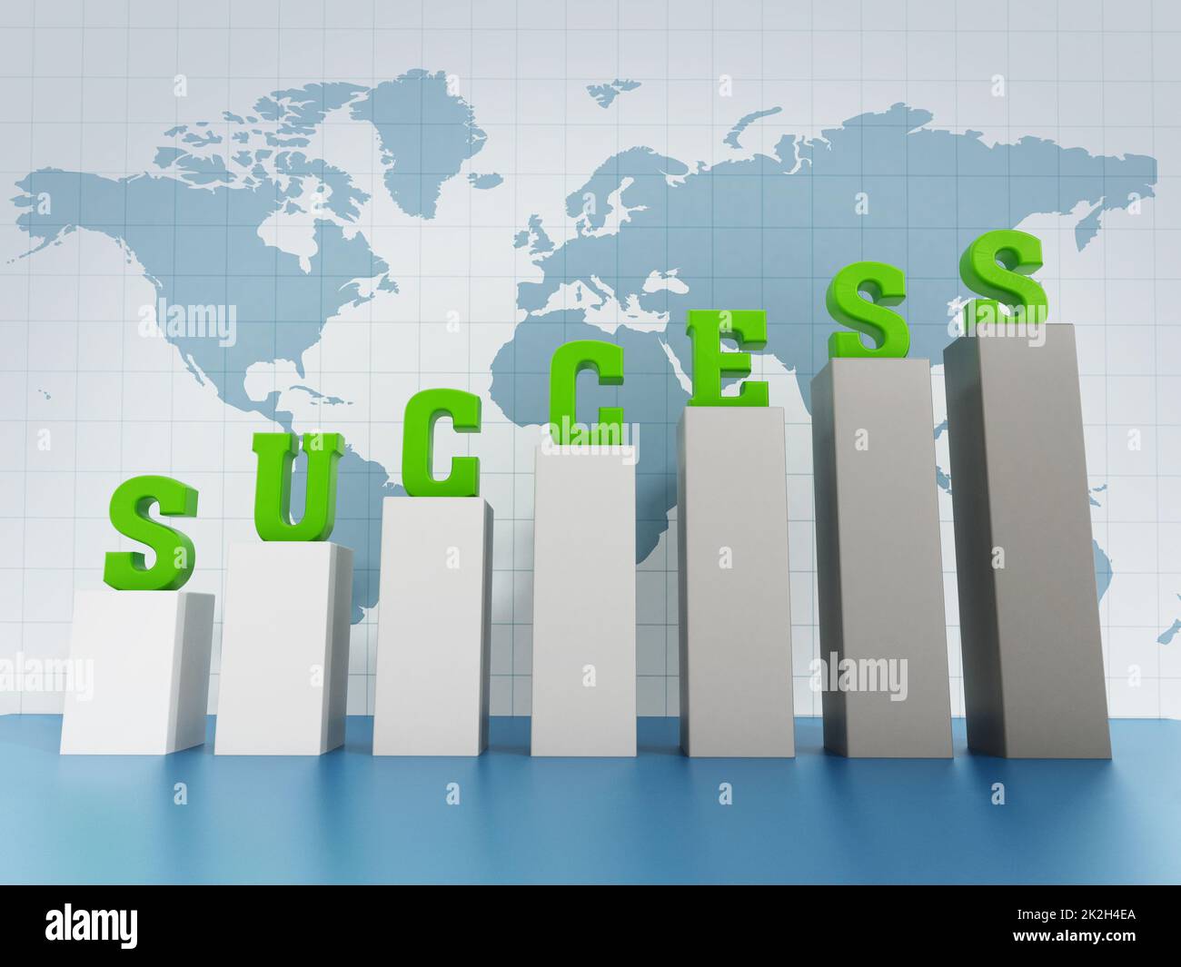Success word on rising graph on world map background Stock Photo - Alamy
