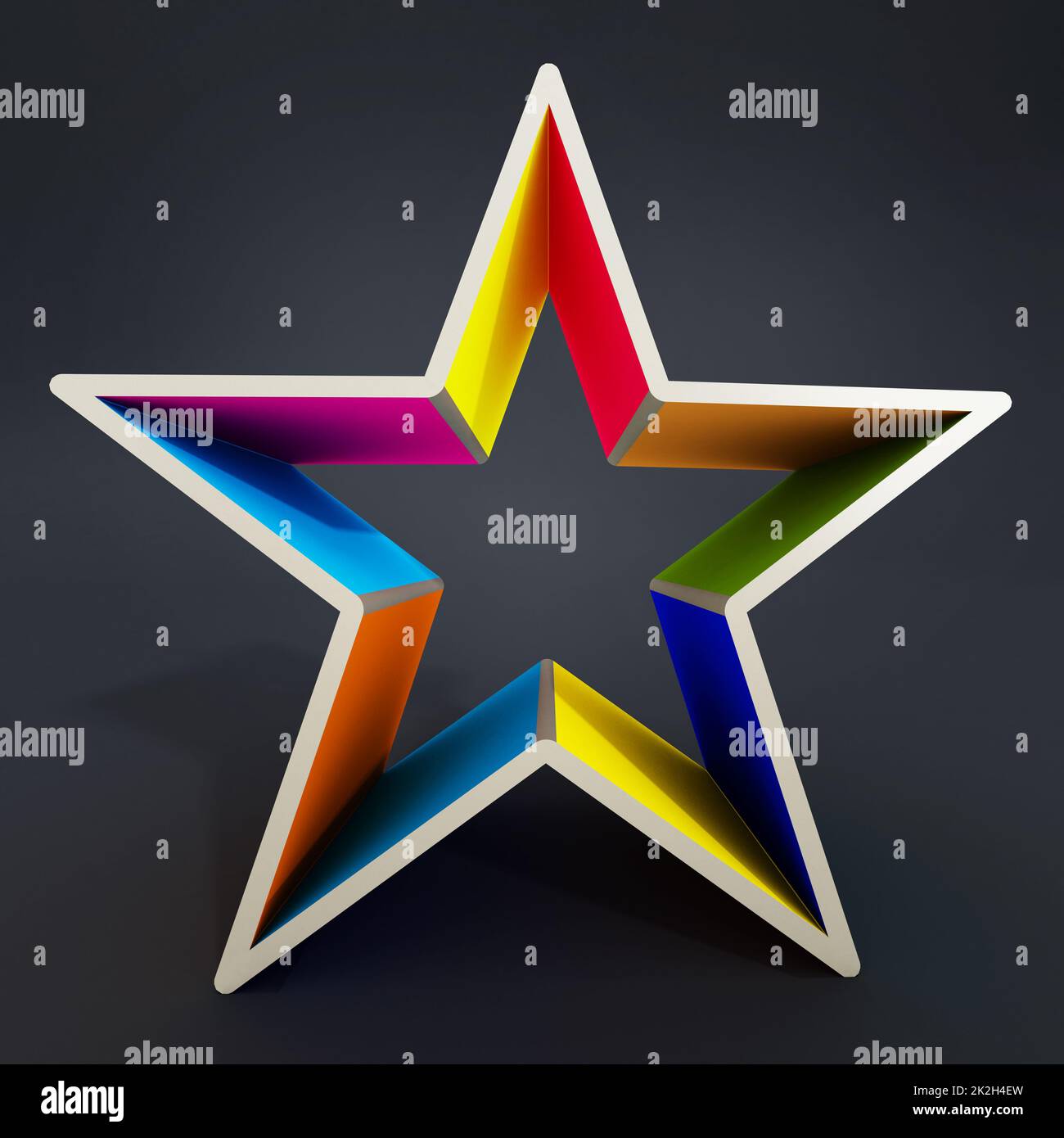 Multi colored star shape isolated on black background Stock Photo - Alamy
