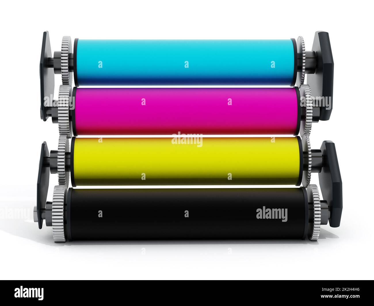 CMYK printing cylinders Stock Photo - Alamy