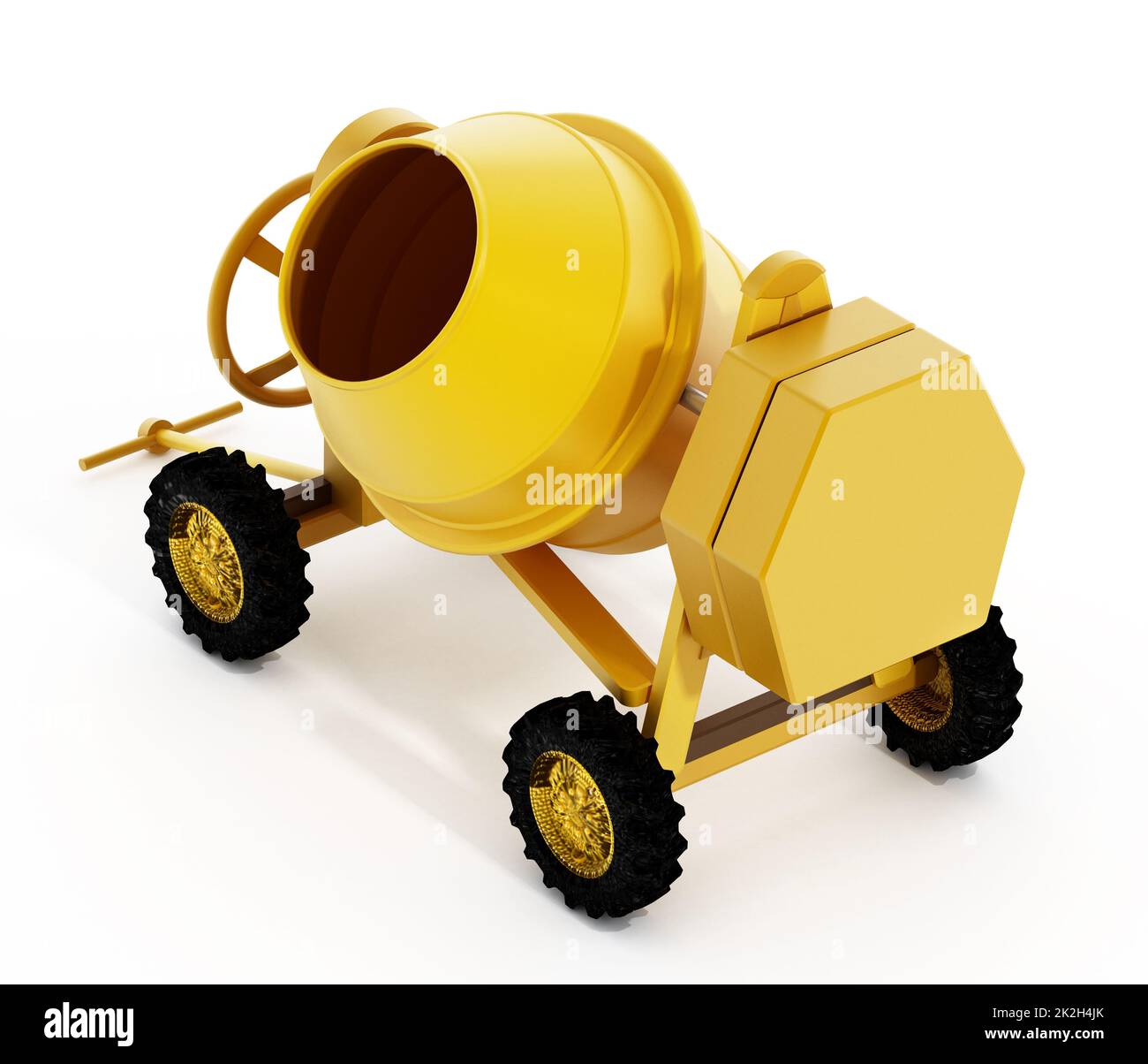 Yellow concrete mixer. 3D illustration Stock Photo - Alamy