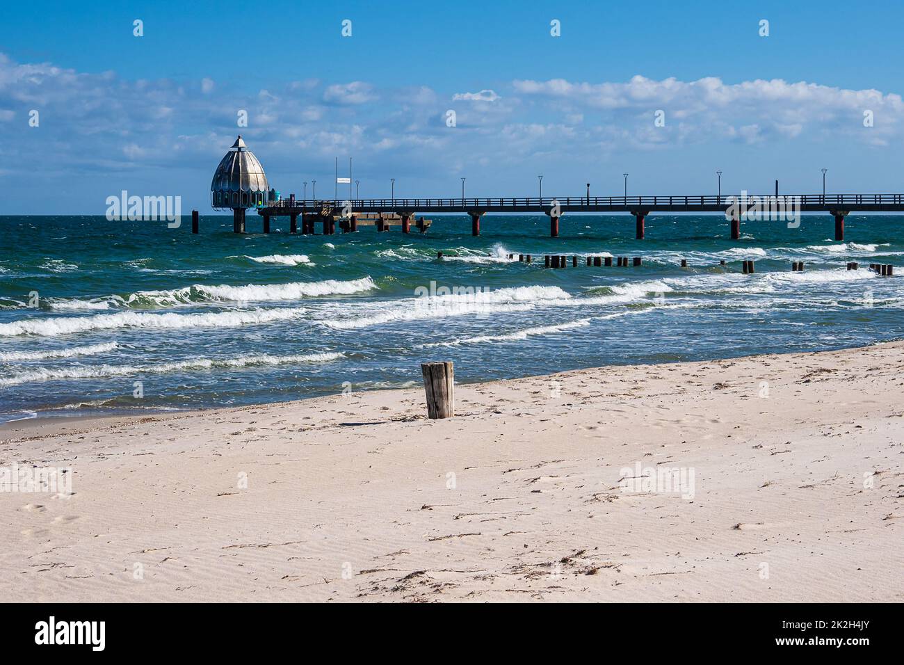 Pier on the Baltic Sea coast in Zingst, Germany Stock Photo - Alamy