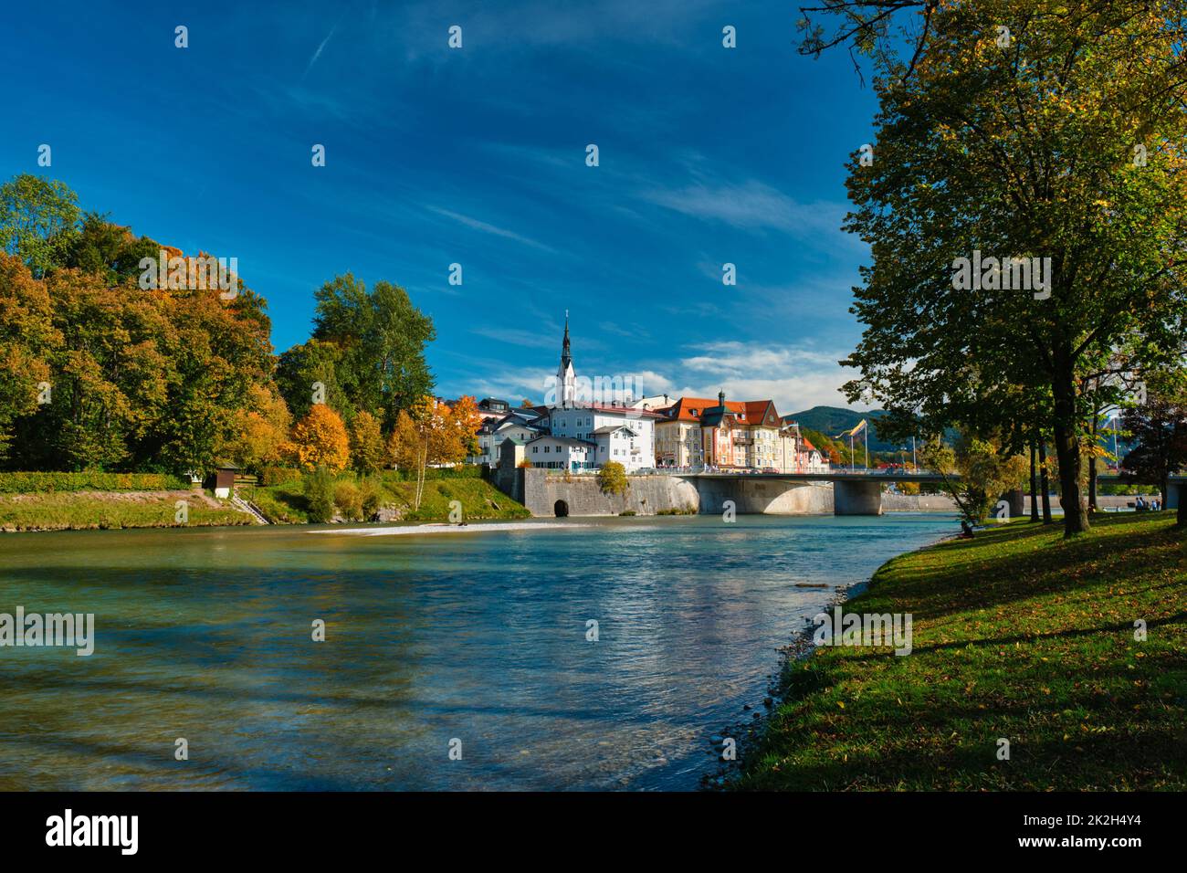 Bad Tolz - picturesque resort town in Bavaria, Germany in autumn and ...